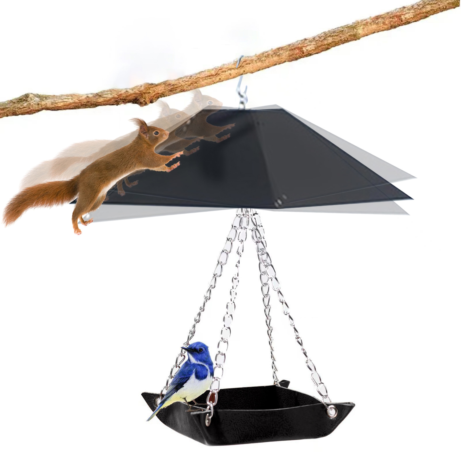 sunsanly 17 Inch Squirrel Baffle Metal Squirrel Baffle for Bird Feeder ...