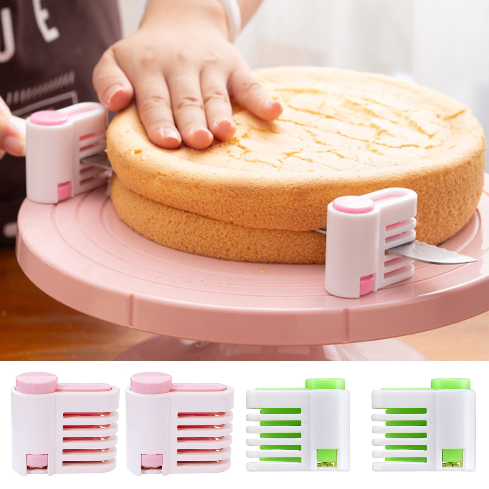 sunsanly 2 Pack DIY Cake Leveler Slicer Adjustable 5 Layers Bread ...