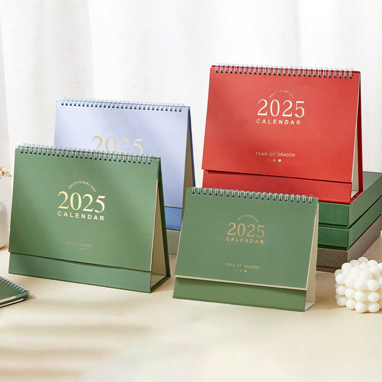 sunsanly 2025 Desk Calendar Monthly Planner Coil Binding Calendar ...