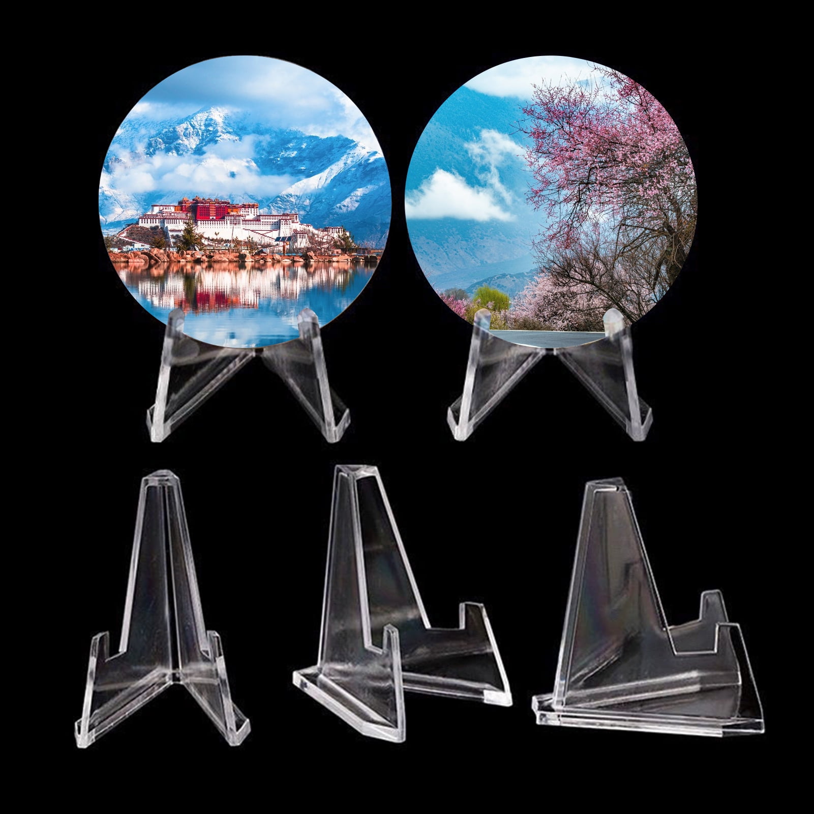 sunsanly 24Pcs Clear Coin Stand Mini Stable Triangle Collection Card ...