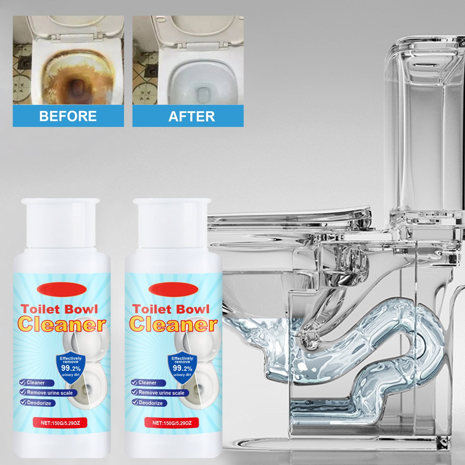 sunsanly 2Pcs 150g Foaming Toilet Bowl Cleaner Household Toilet Stain ...