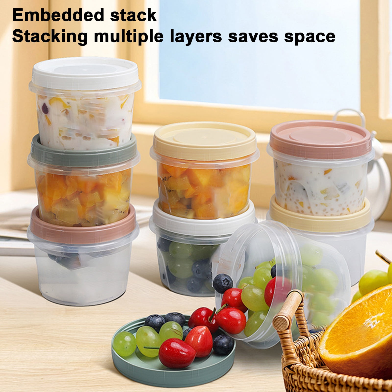 sunsanly 2Pcs Airtight Freezer Containers Set with Twist Top Lids 400 ...