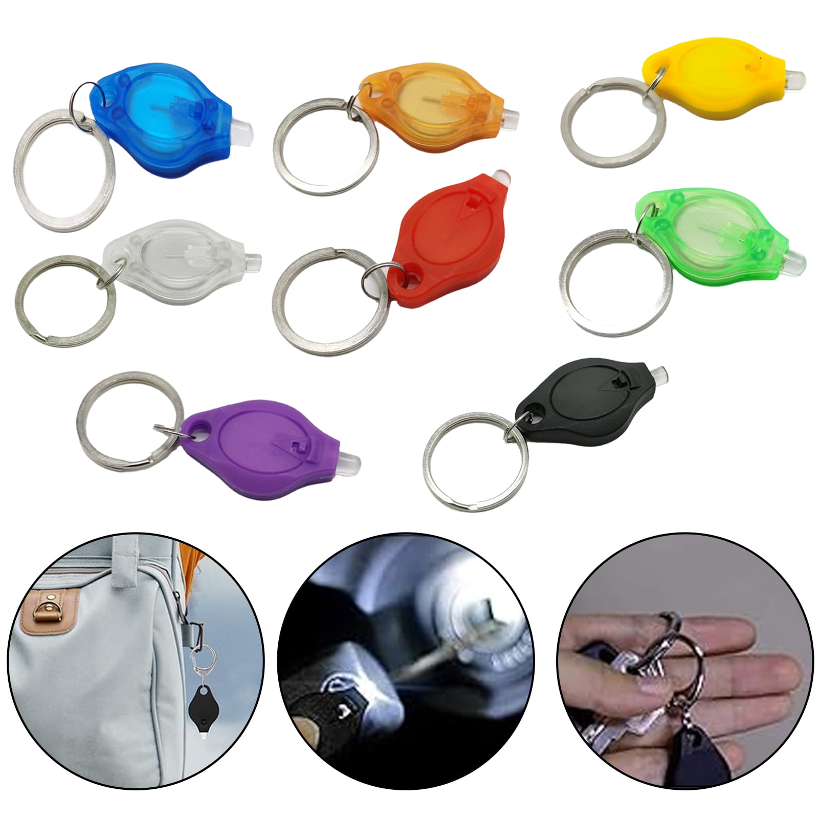 sunsanly 2Pcs Mini LED Flashlights with Key Ring Compact Size Portable ...