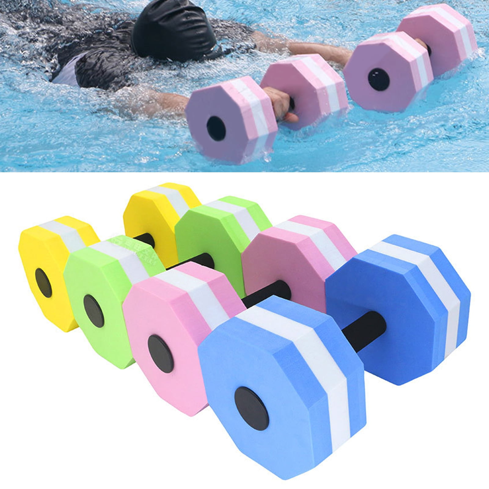 sunsanly 2Pcs Women Kids Water Dumbbell High Density EVA Foam Pool ...