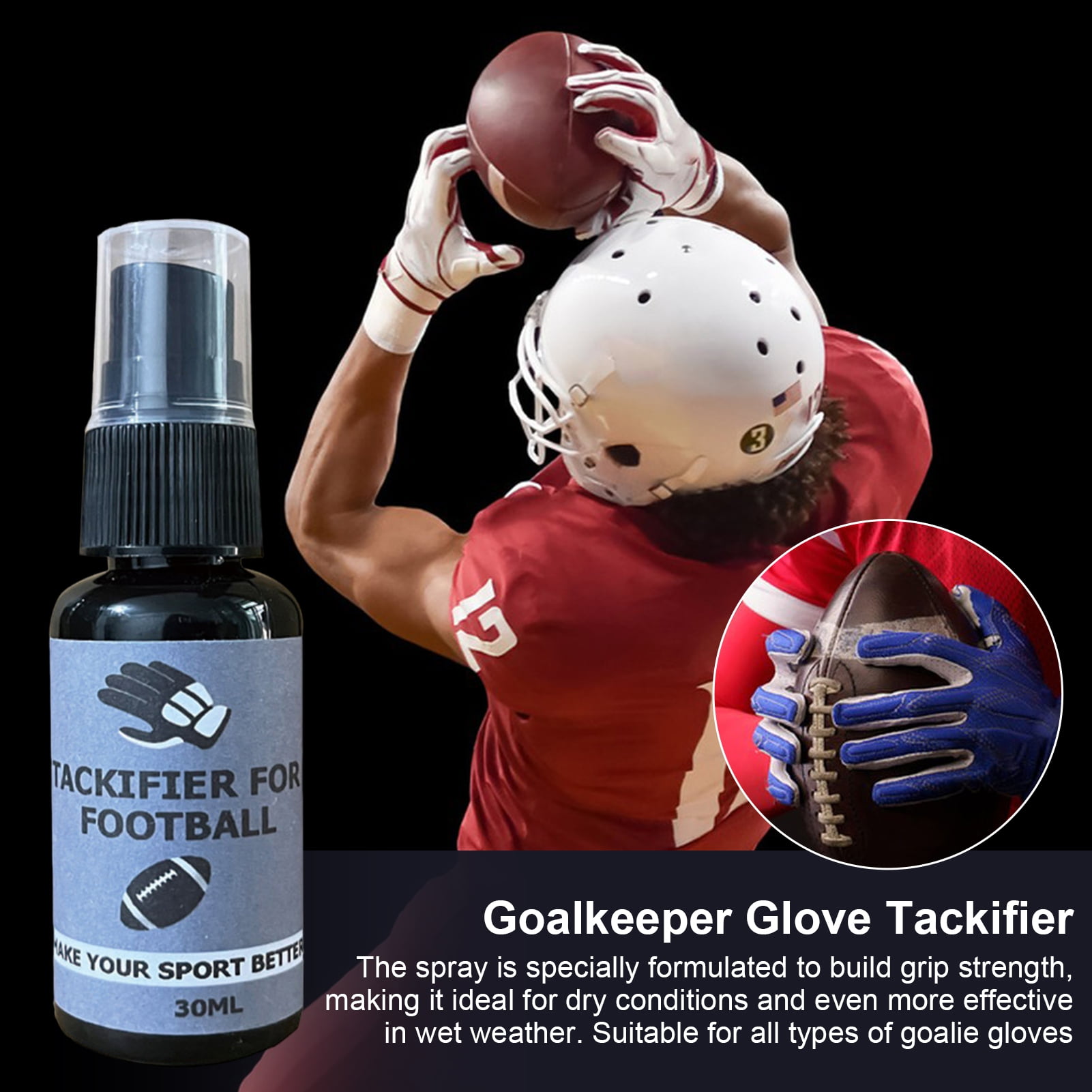 sunsanly 30ml Goalkeeper Glove Grip Spray Soccer Glove Grip Enhancer ...