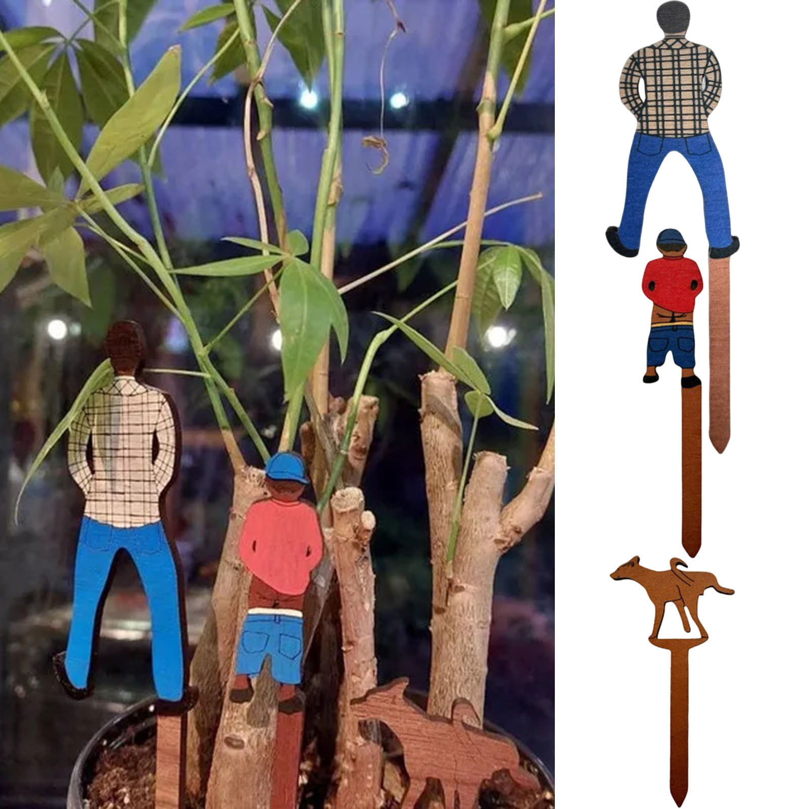 sunsanly 3Pcs Peeing Man Flowerpot Stake Weather-proof Heavy Duty ...