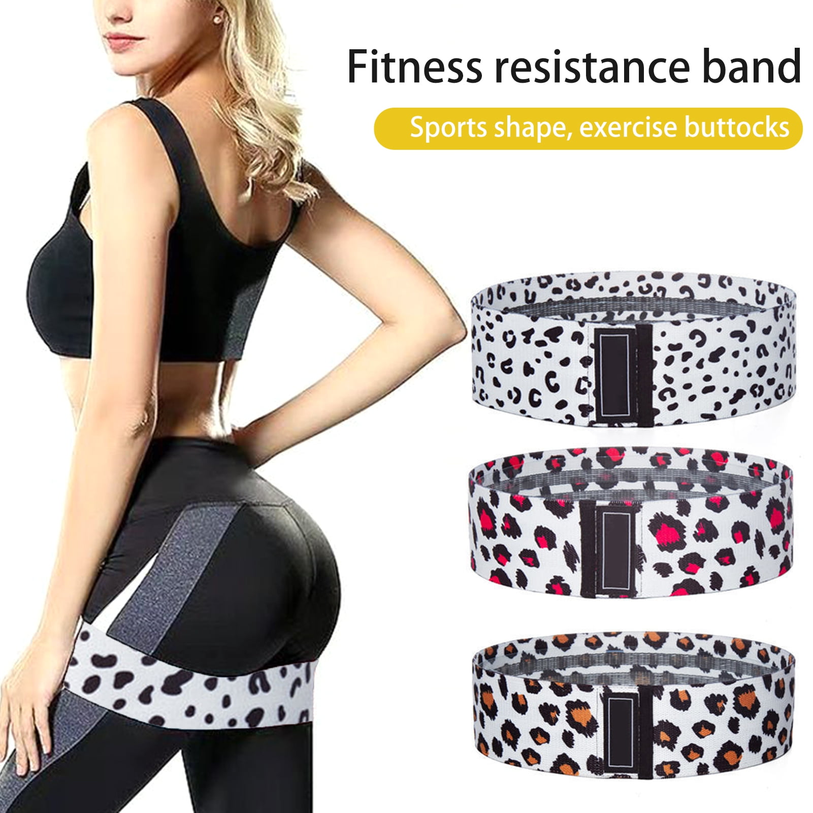 sunsanly 3Pcs Resistance Band Legs Glutes Hip Building Lifting Stretch ...
