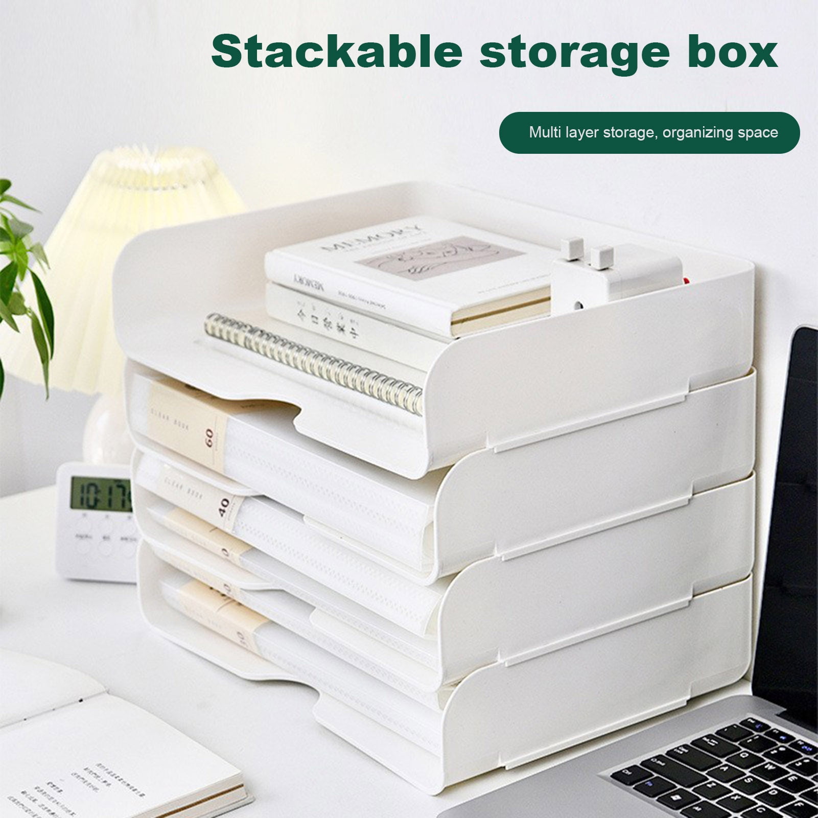 sunsanly 4Pcs 4-Tier Paper Organizer Stackable Desk Organizer Paper ... sunsanly 4Pcs 4-Tier Paper Organizer Stackable Desk Organizer Paper ...