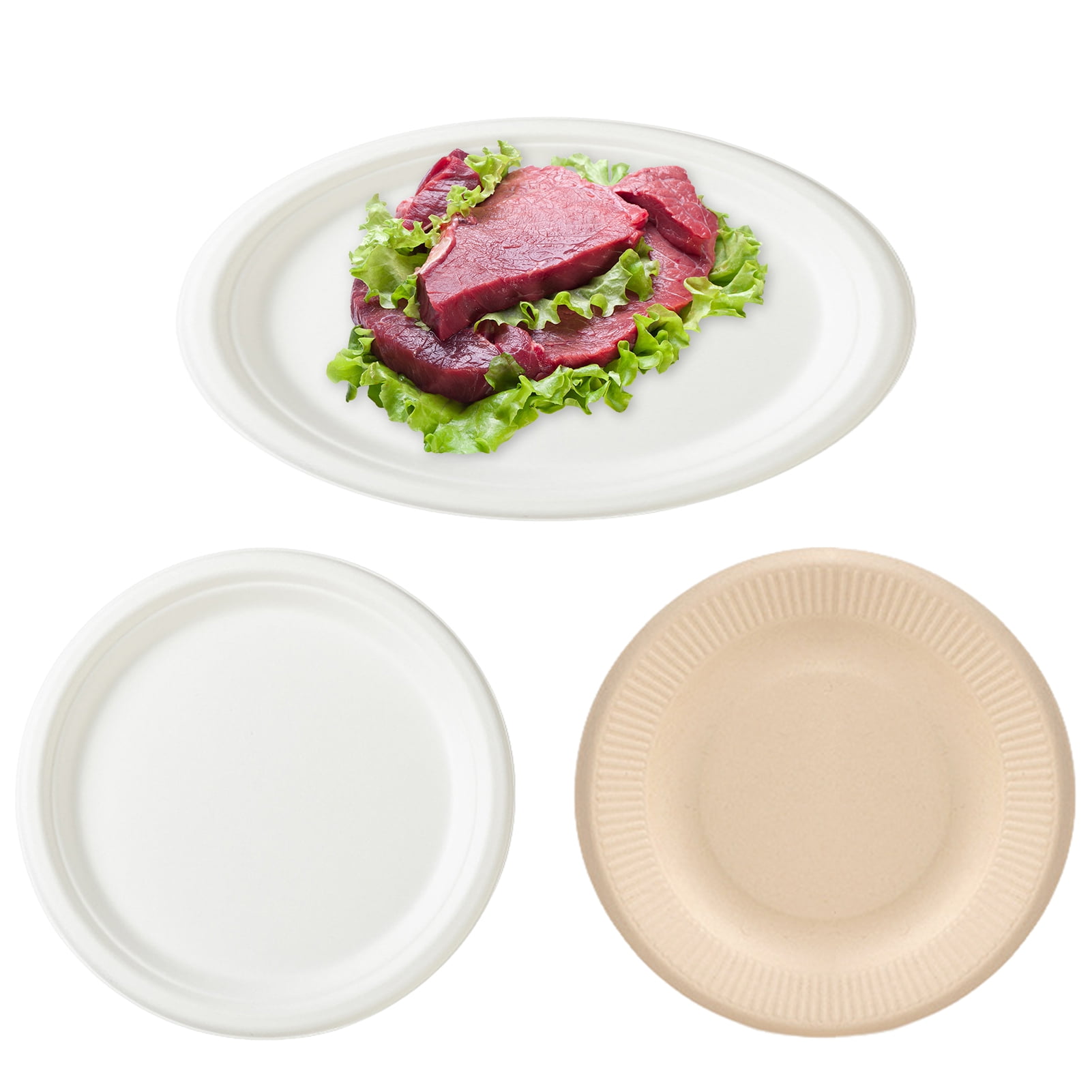 sunsanly 50Pcs 7-Inch Disposable Plate Degradable Food Grade Wedding ...