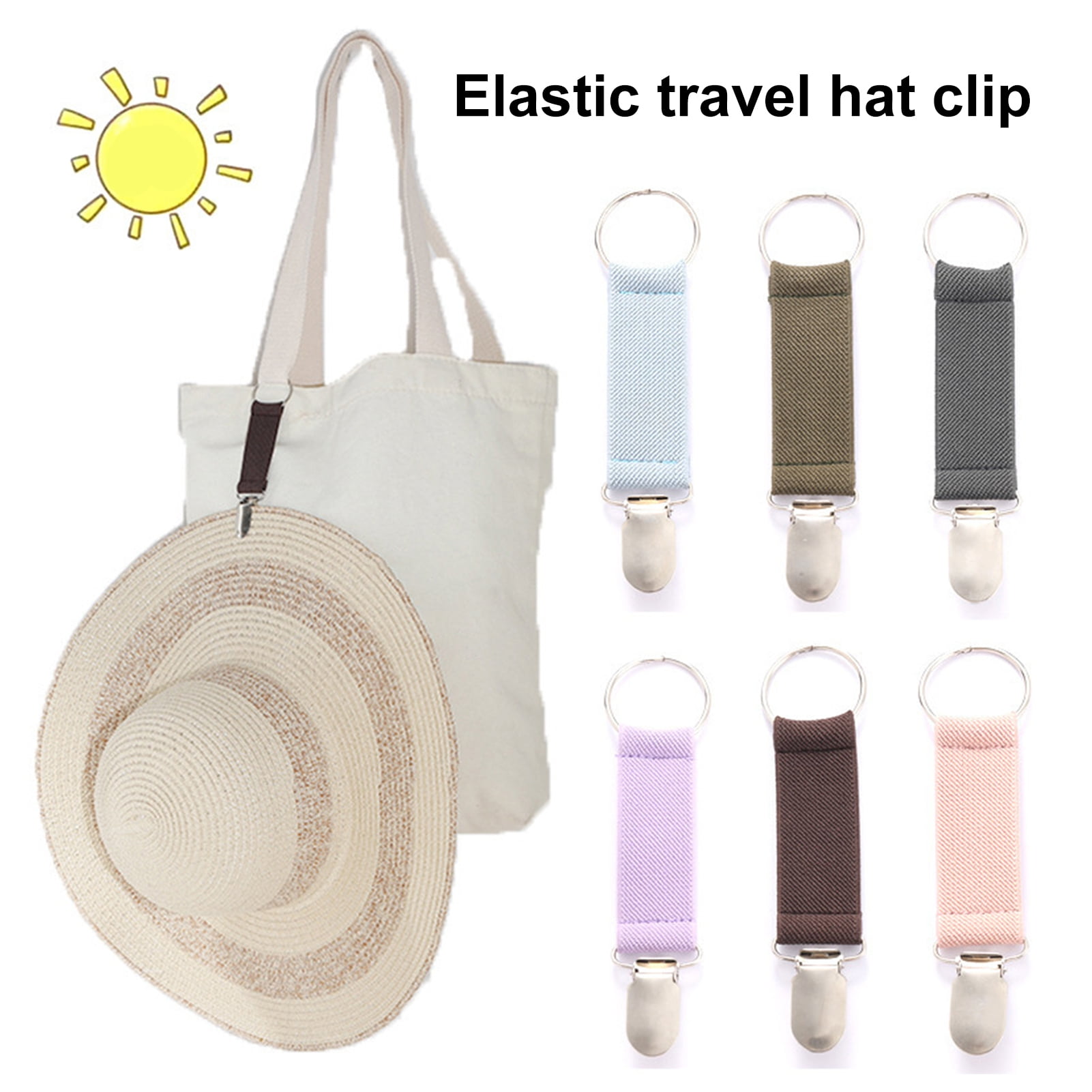 sunsanly 6 Pcs Travel Handbag Hat Clips Portable Anti-slip Outdoor Sun ...