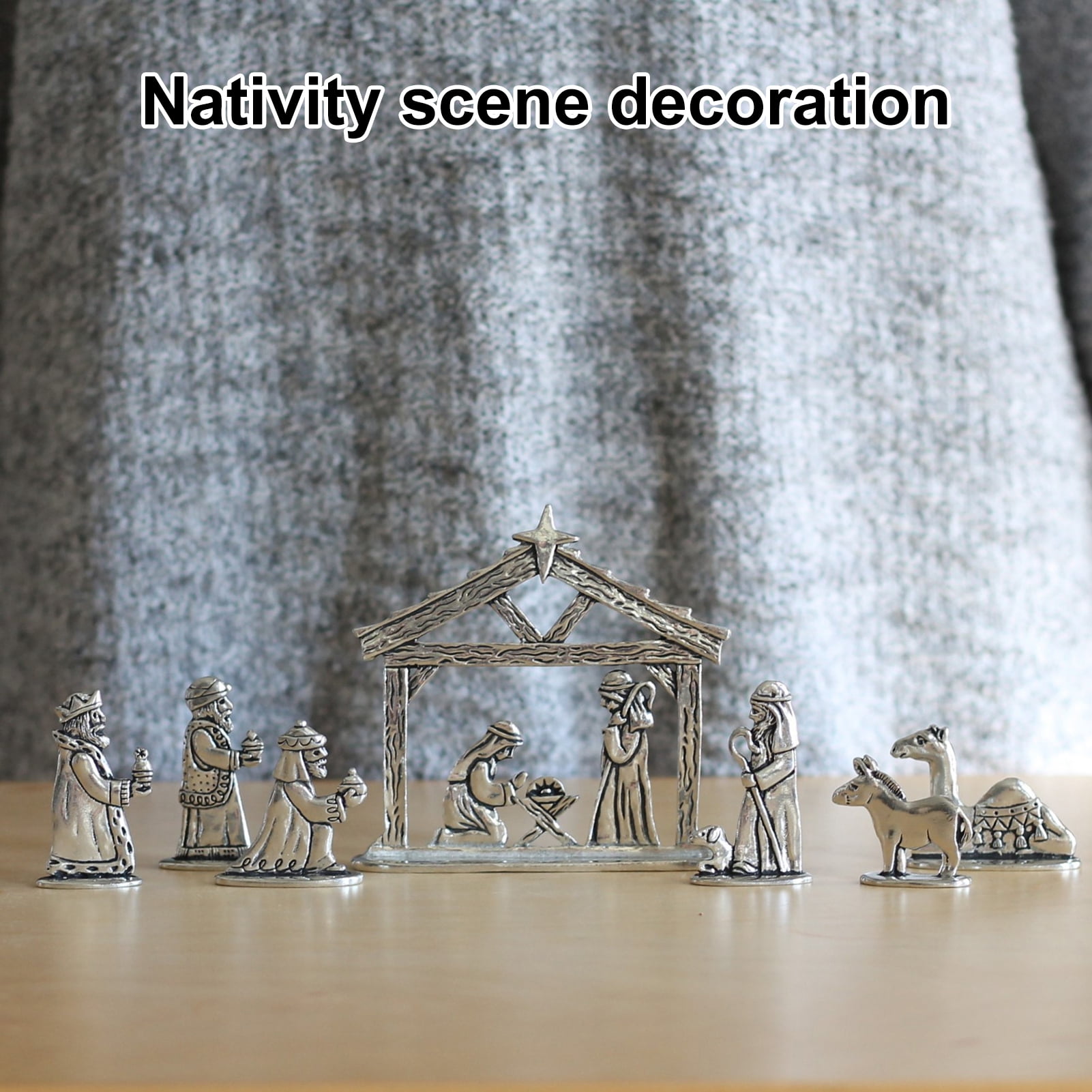 sunsanly 7Pcs/Set Christmas Nativity Scene Ornaments Miniature Nativity ...