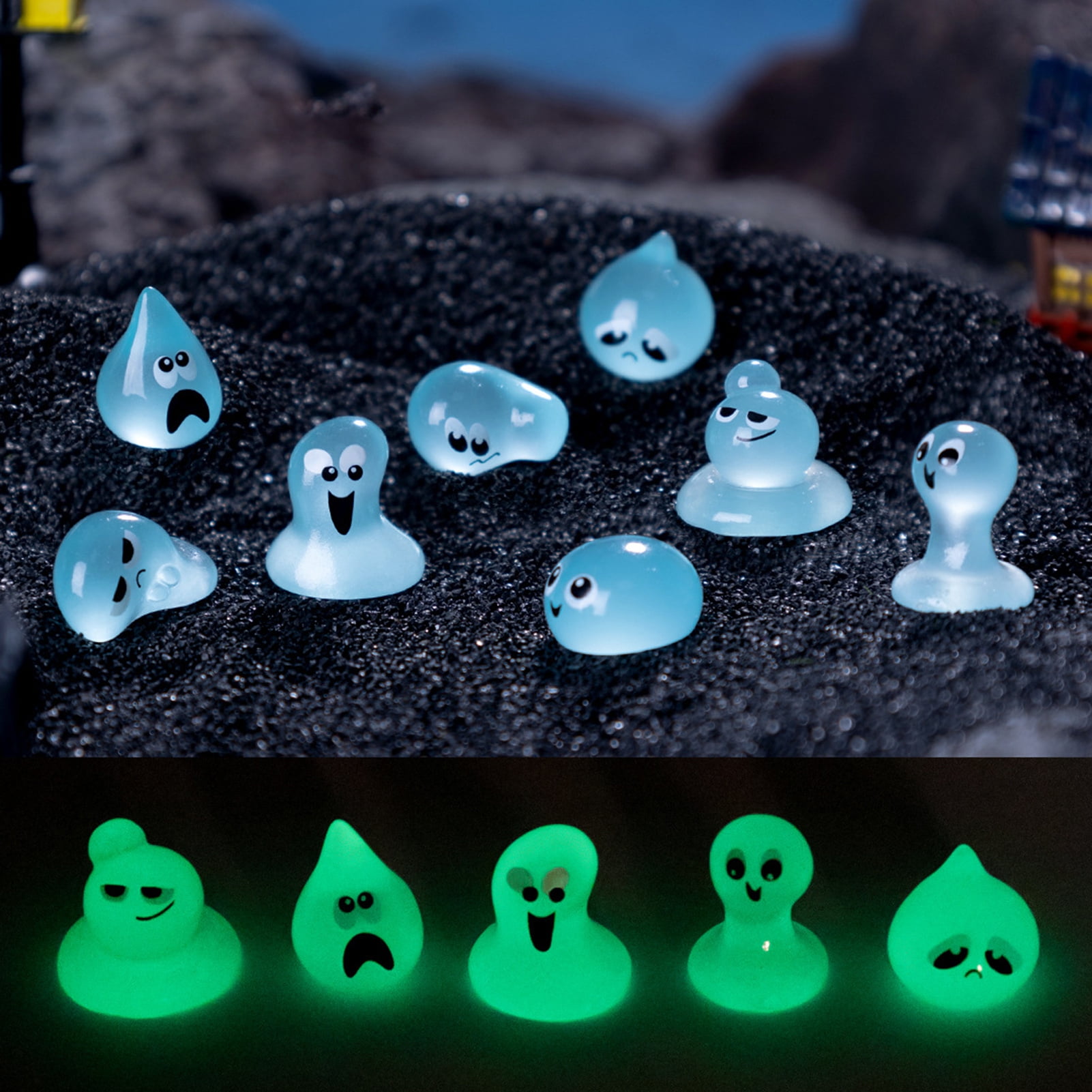 sunsanly 8Pcs/Set Water Sprites Figurine Luminous Mini Water Elf ...
