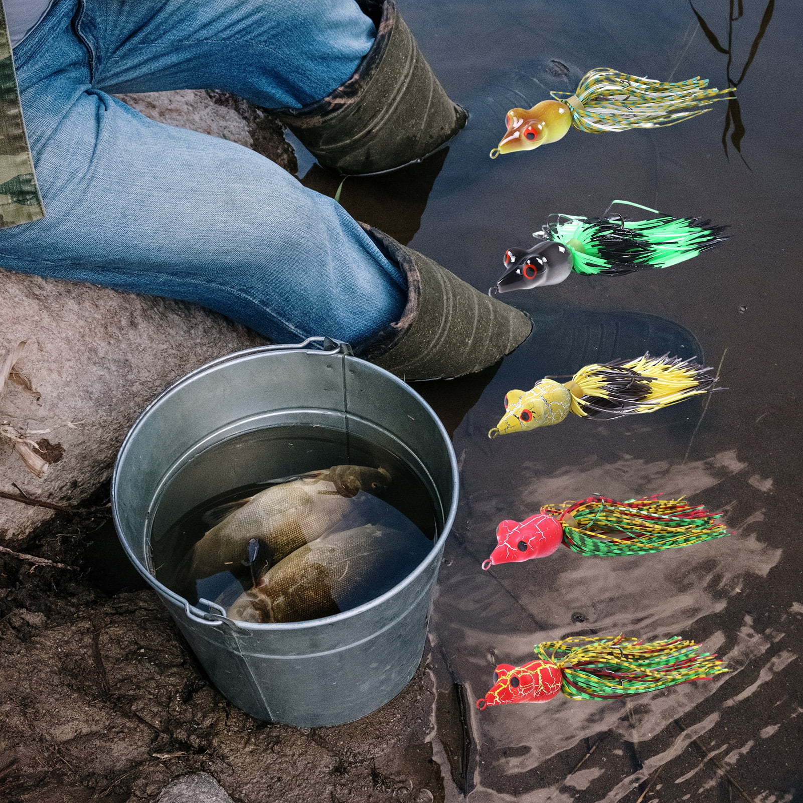 sunsanly 9cm/7g Artificial Lure Vibrant Color Reusable Treble Hook ...