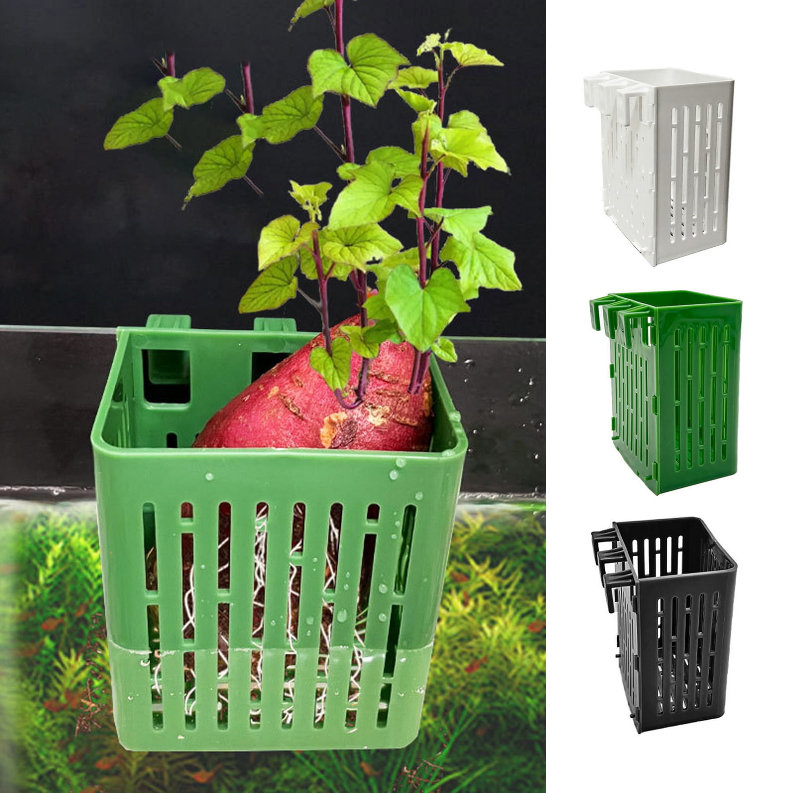 sunsanly Aquarium Plant Holder Heat-Resistant Hydroponic Basket Hanging ...