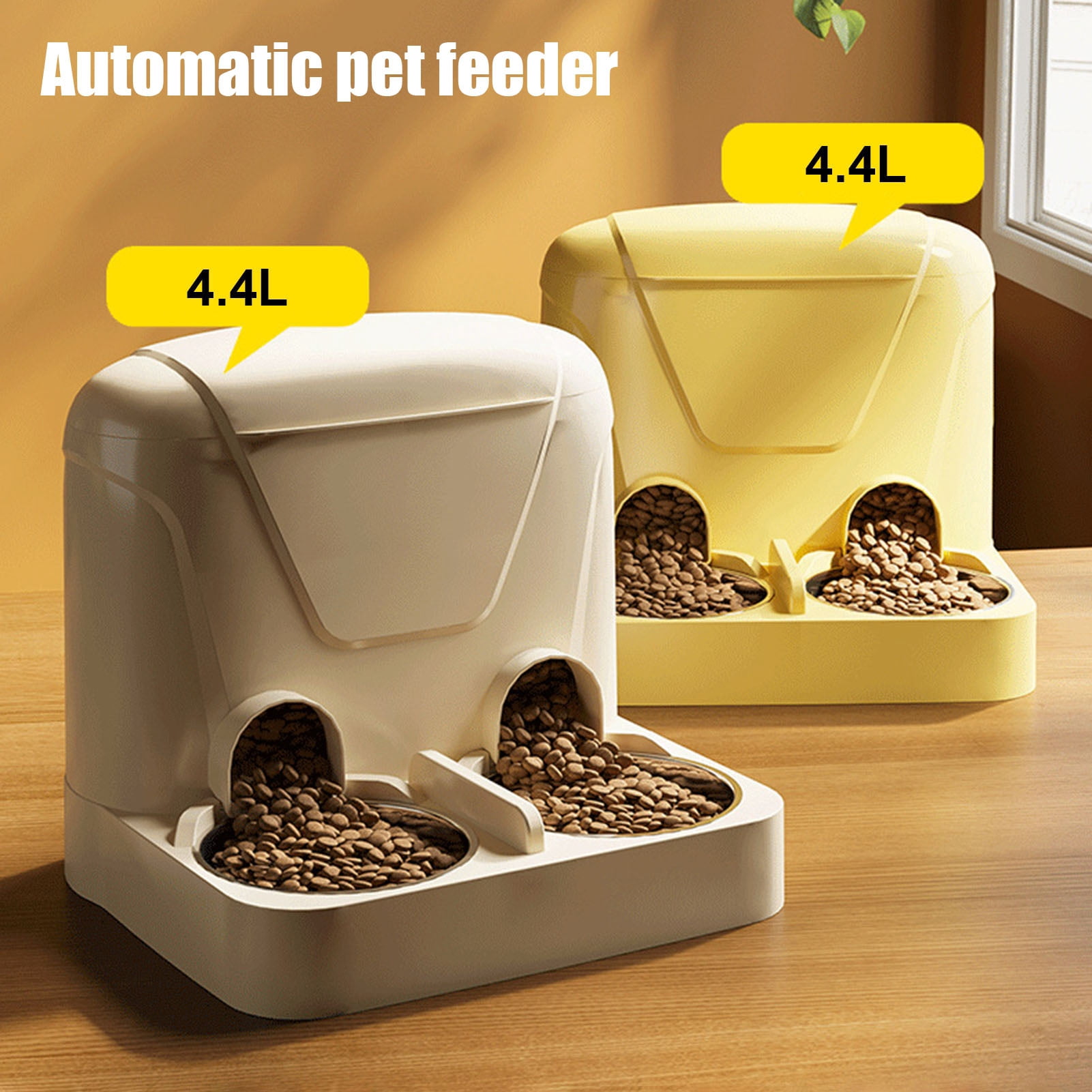 sunsanly Automatic Pet Feeder for 2 Cats 1.16 Gallons Detachable Pet ...