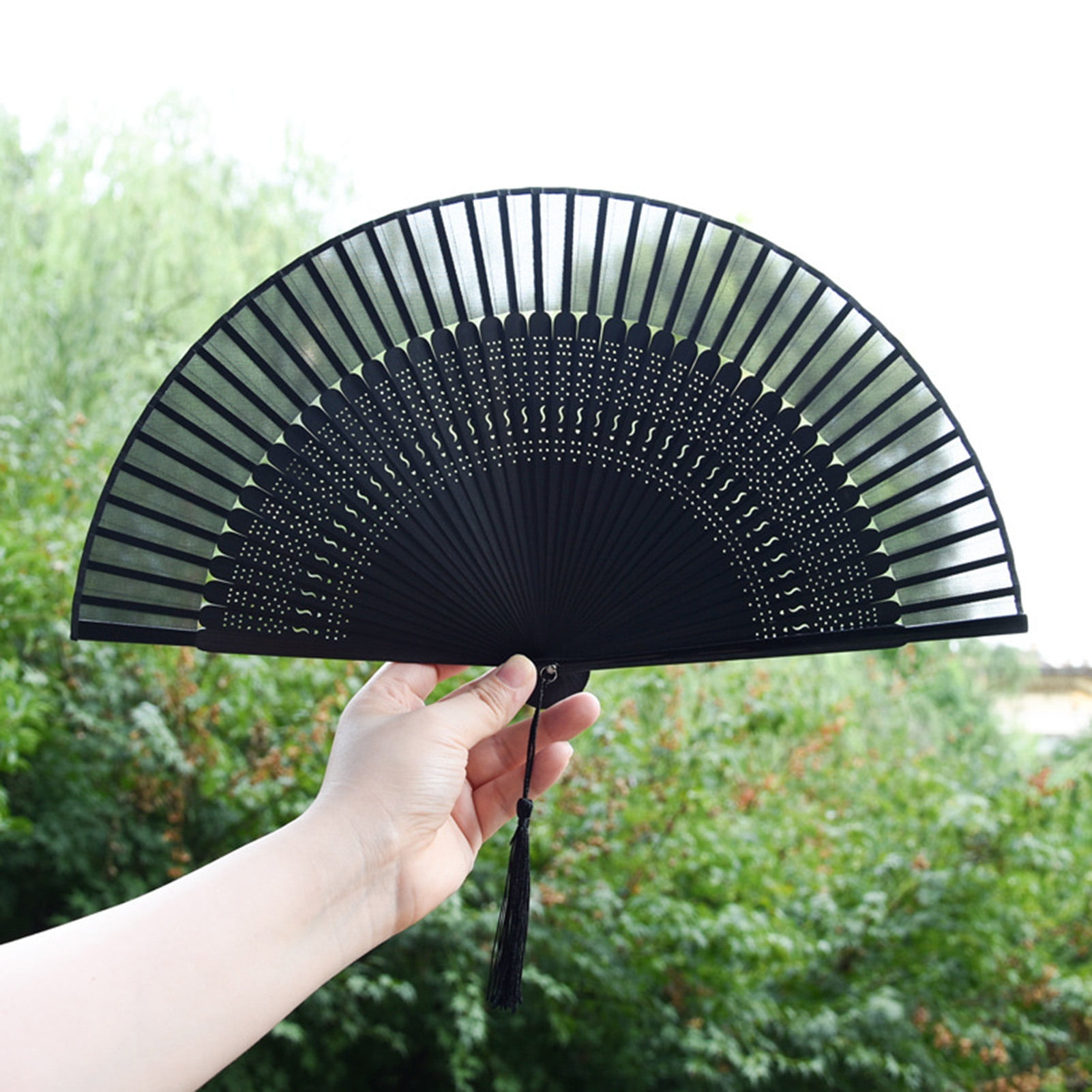sunsanly Bamboo Folding Fan Lightweight Chinese Japanese Vintage Hand ...