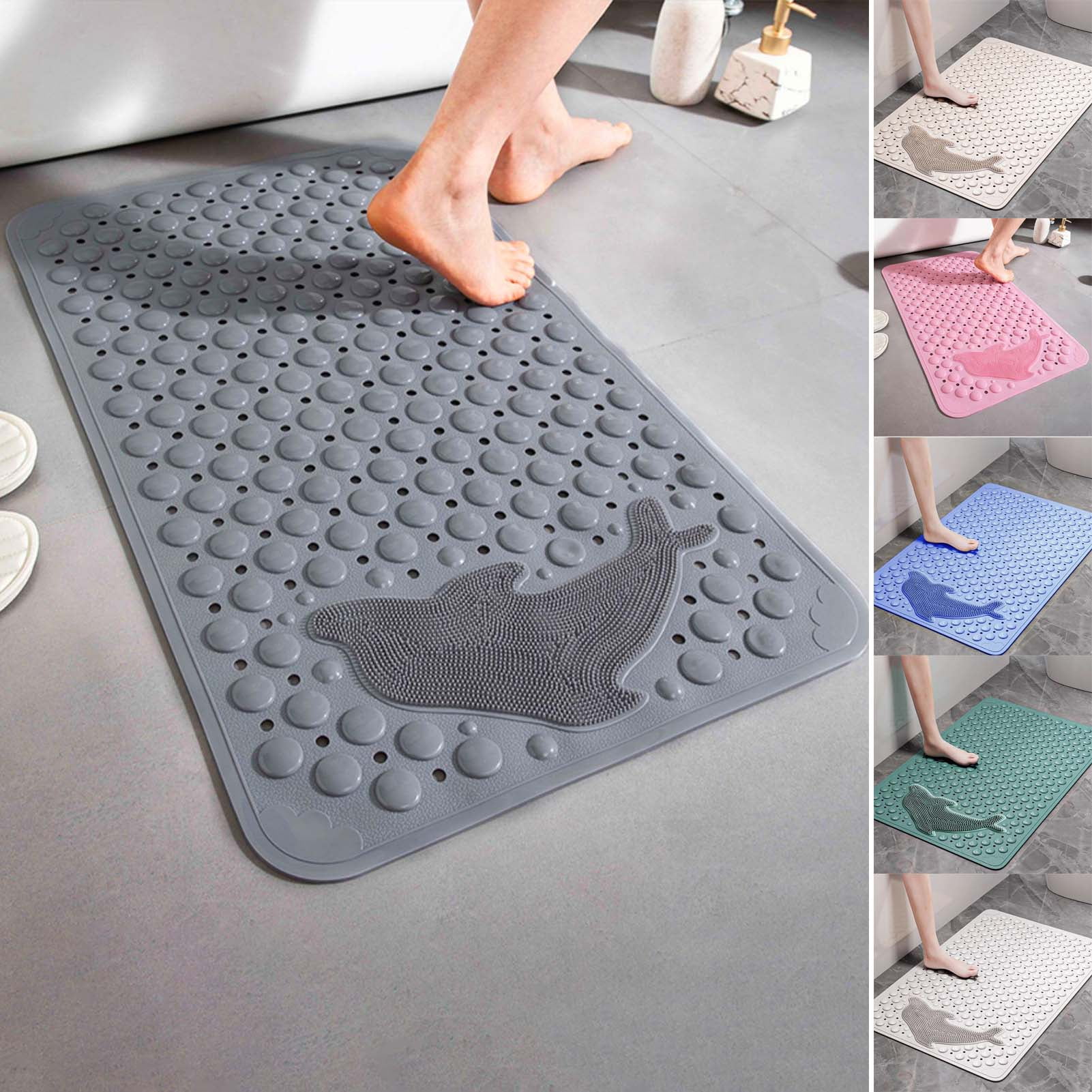 sunsanly Bathroom Anti-slip Mat with Suction Cup And Quick Drainage ...