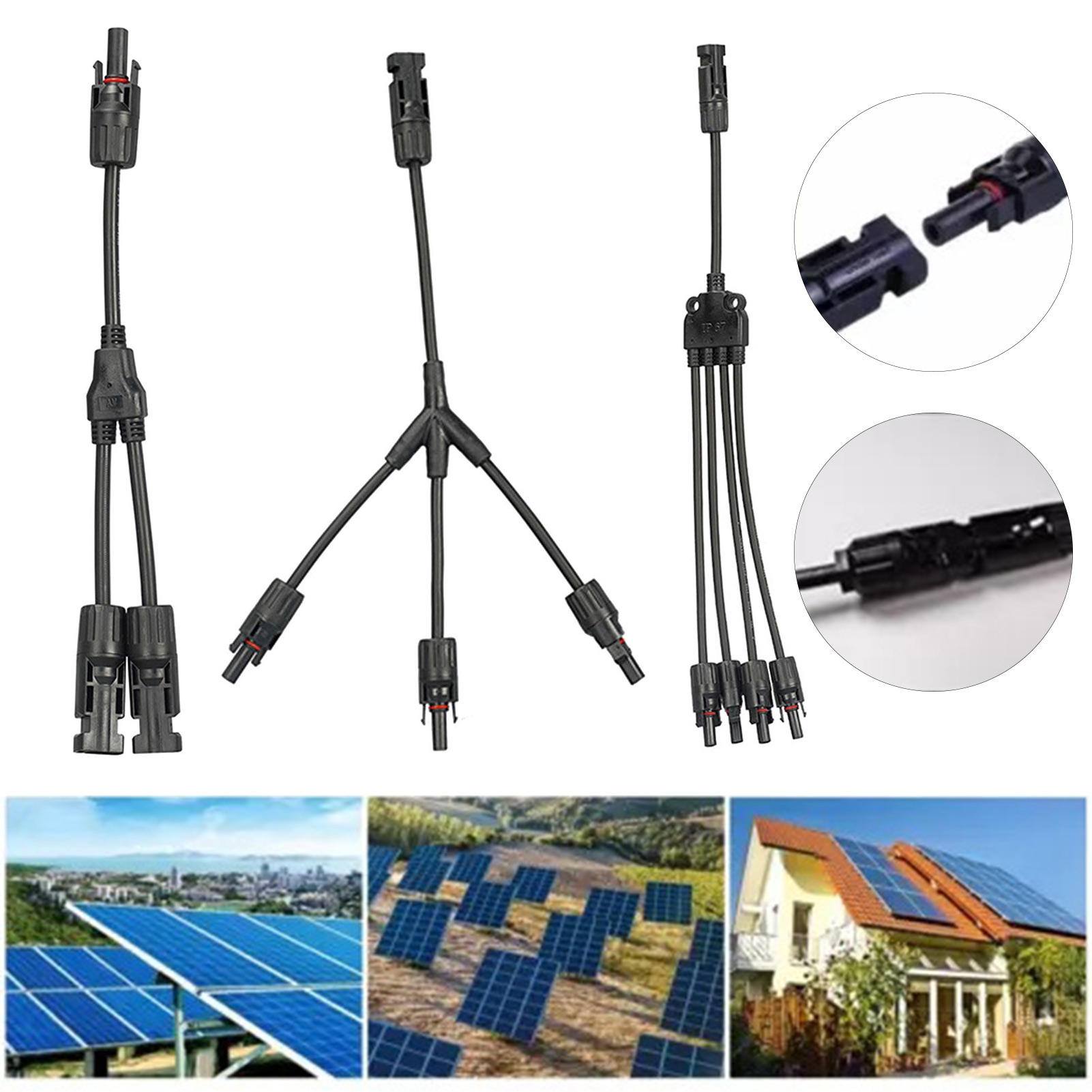 sunsanly Battery Board Y Branch Cable Waterproof Solar Panel Parallel Y ...
