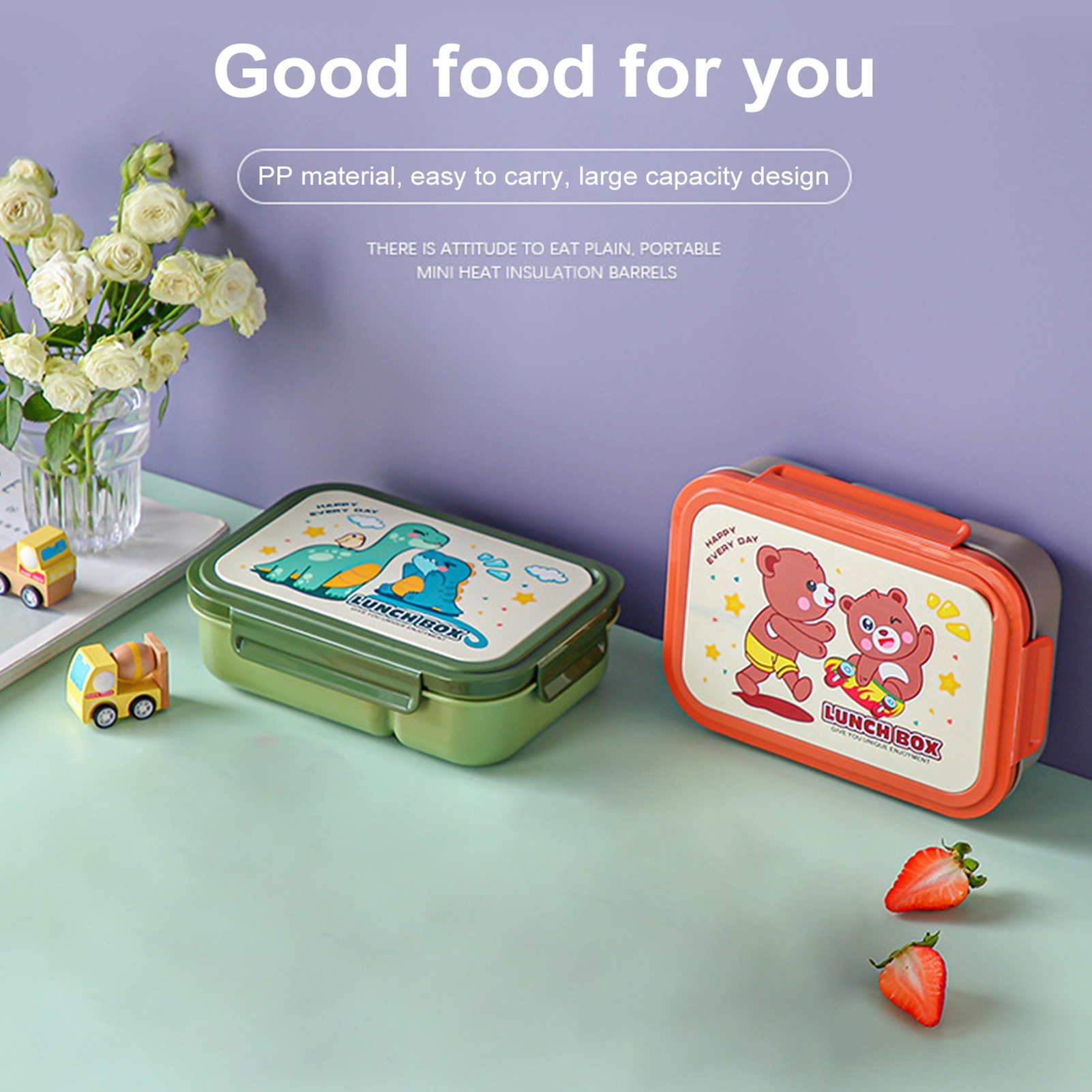 sunsanly Bento Box Lunch Containers with Spoon 5-Compartment Meal Prep ...