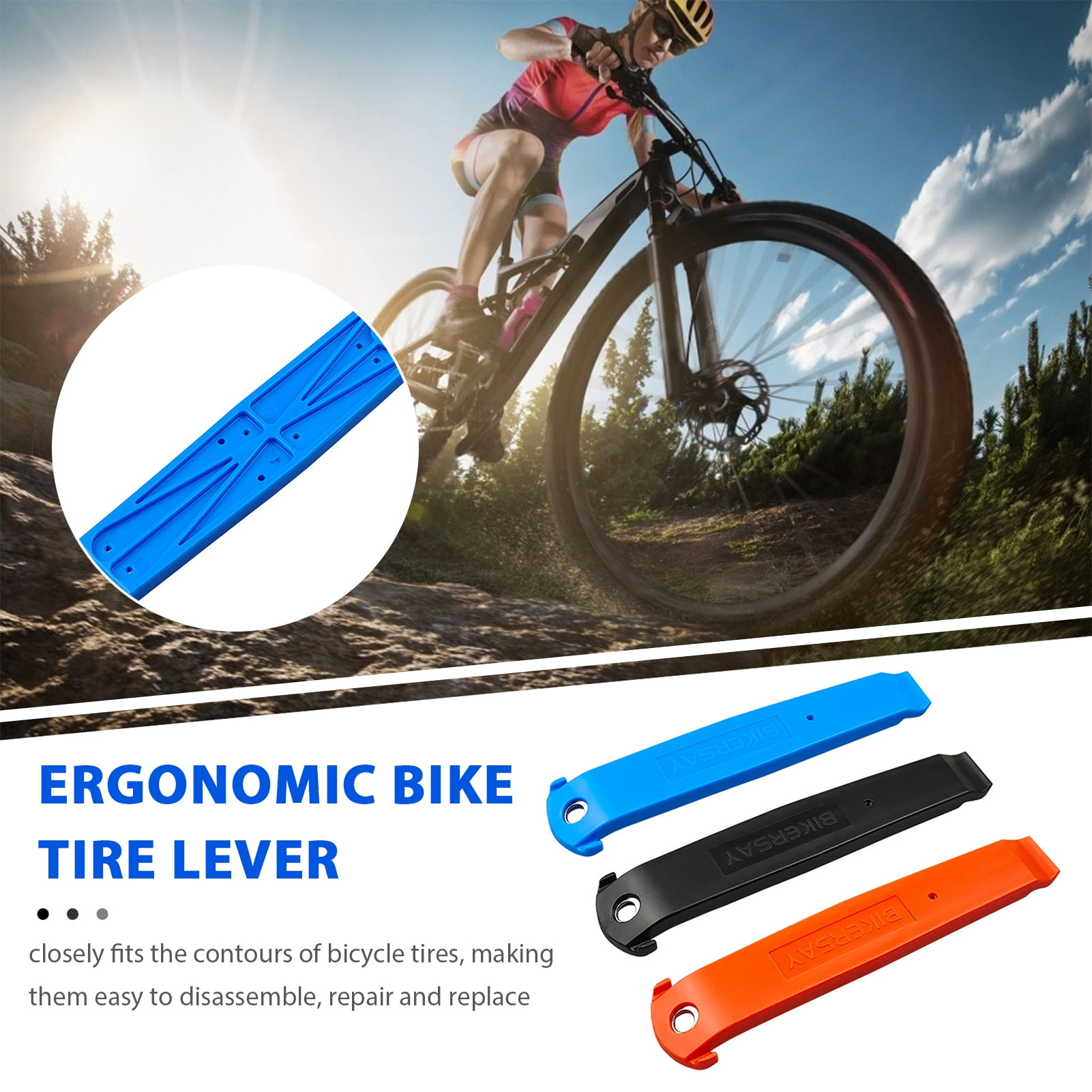 sunsanly Bike Tire Lever Heavy Duty Lightweight Universal MTB Road Mountain Bicycle Tire Removal ...