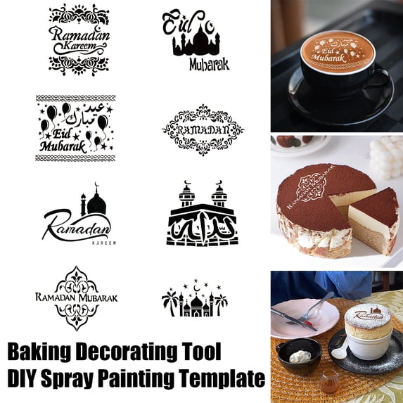 sunsanly Cake Stencils Reusable Baking Decorating Tool DIY Spray ...