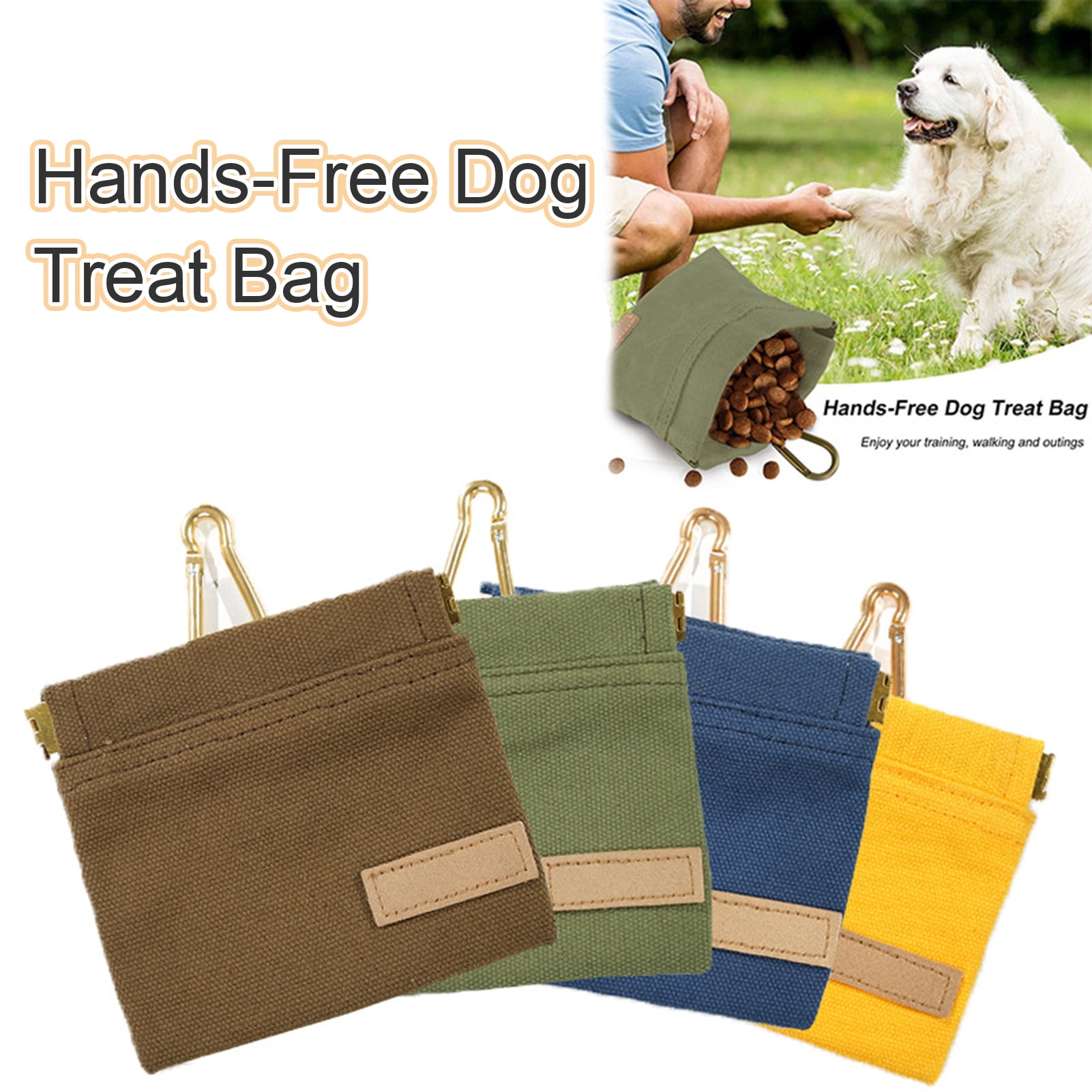 sunsanly Canvas Pet Snack Bag Portable Hands-Free Vintage Coating ...