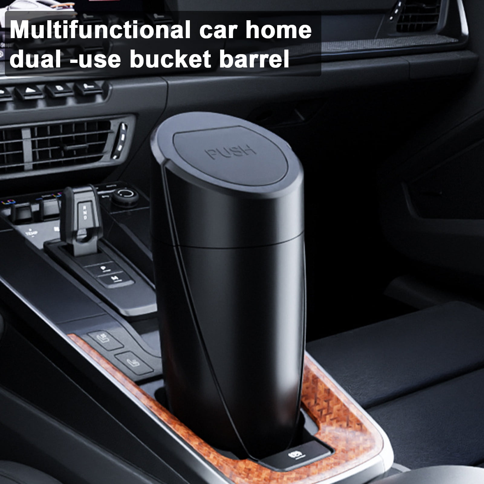 sunsanly Car Trash Can with Lid Garbage Bag Rolls Waterproof Leakproof ...