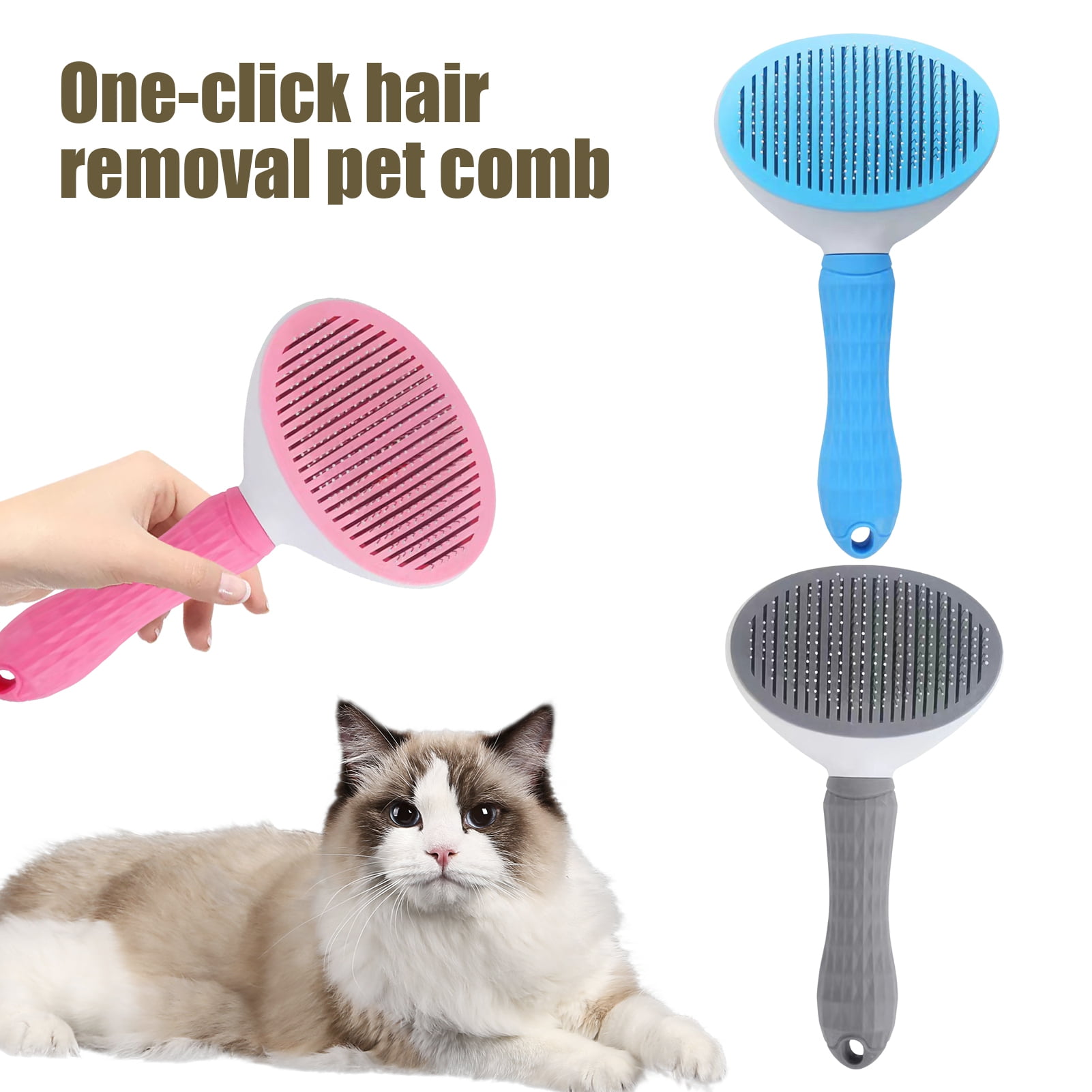 sunsanly Cat Grooming Brush Painless Pet Hair Removal Gentle Detangling ...