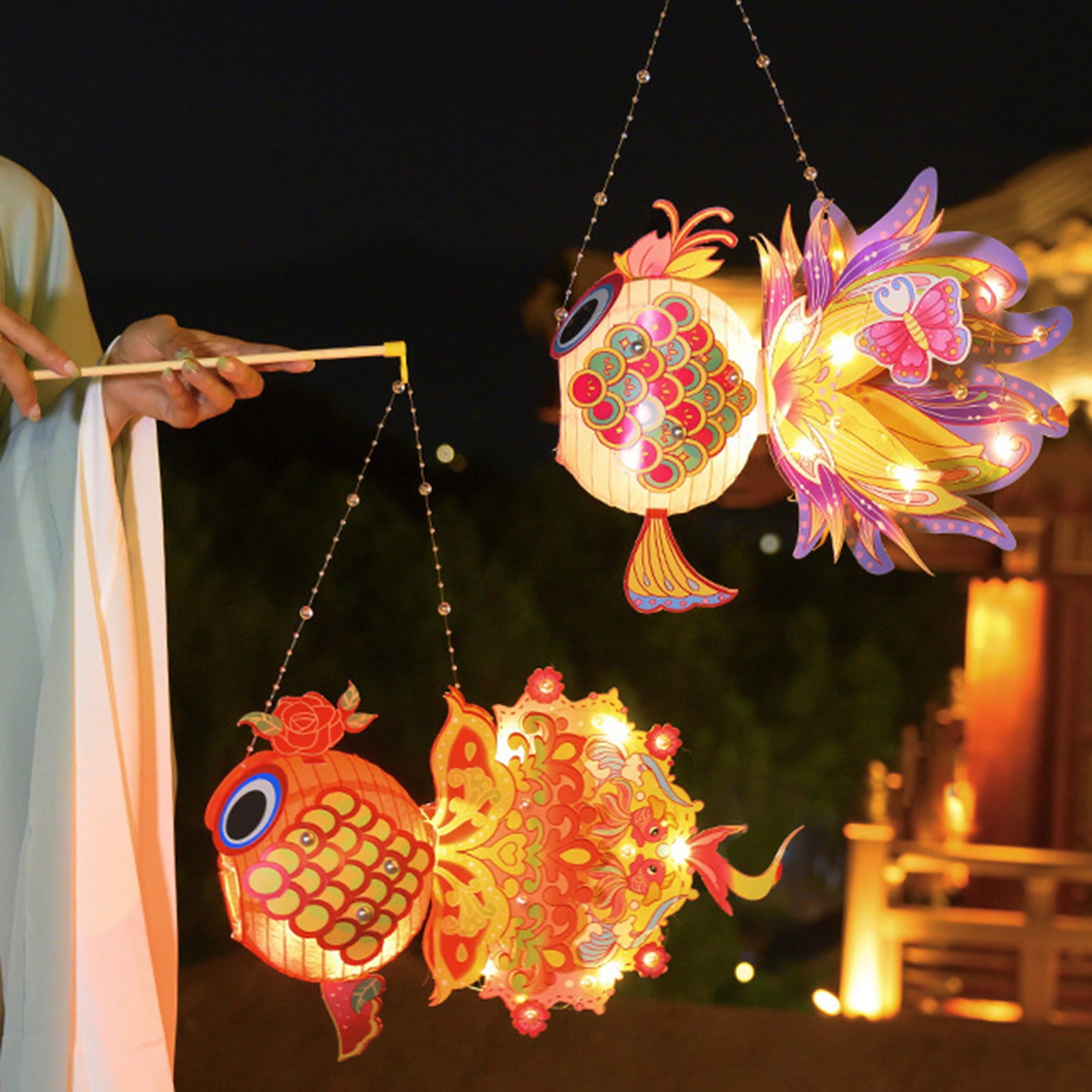 sunsanly Chinese Lucky Fish Lantern Handmade Paper Lantern with LED ...
