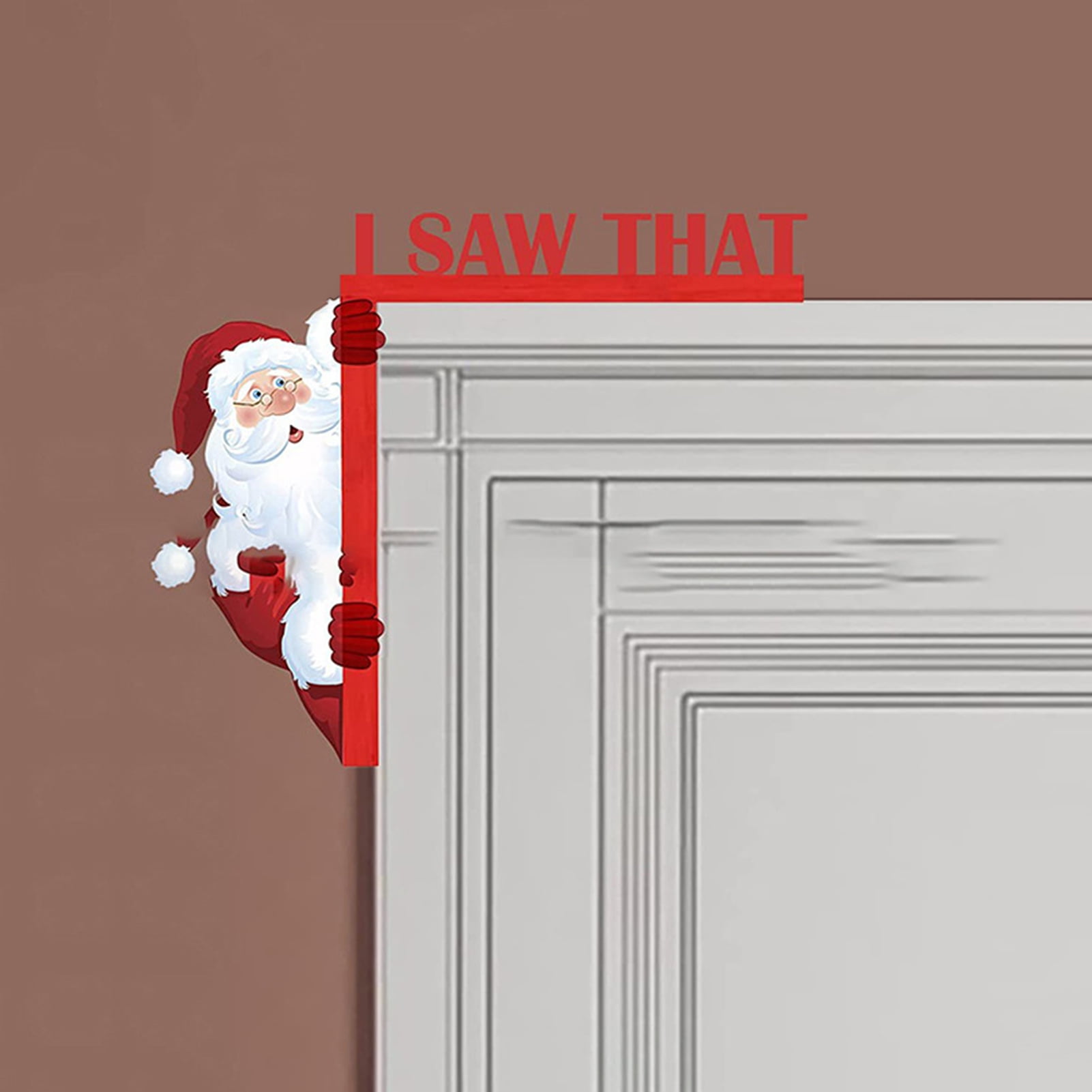 sunsanly Christmas Door Corner Decoration Rustic Wooden Santa Claus Elk ...