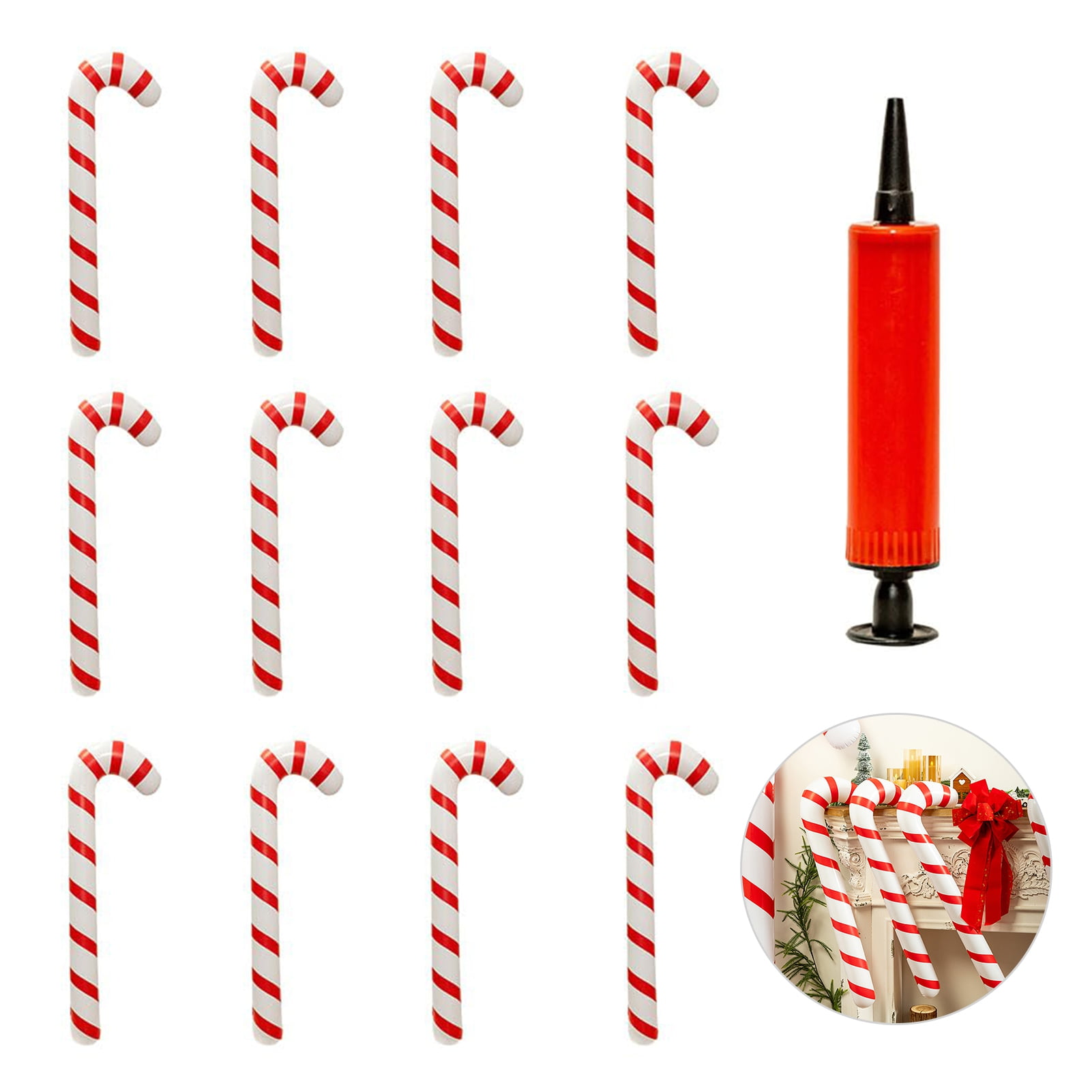 sunsanly Christmas Inflatable Candy Canes Festive Candy Cane Balloons ...