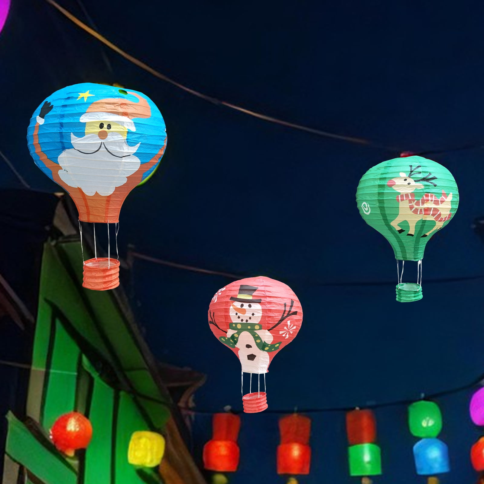 sunsanly Christmas Paper Lantern Hot Air Balloon Paper Lantern Reusable ...