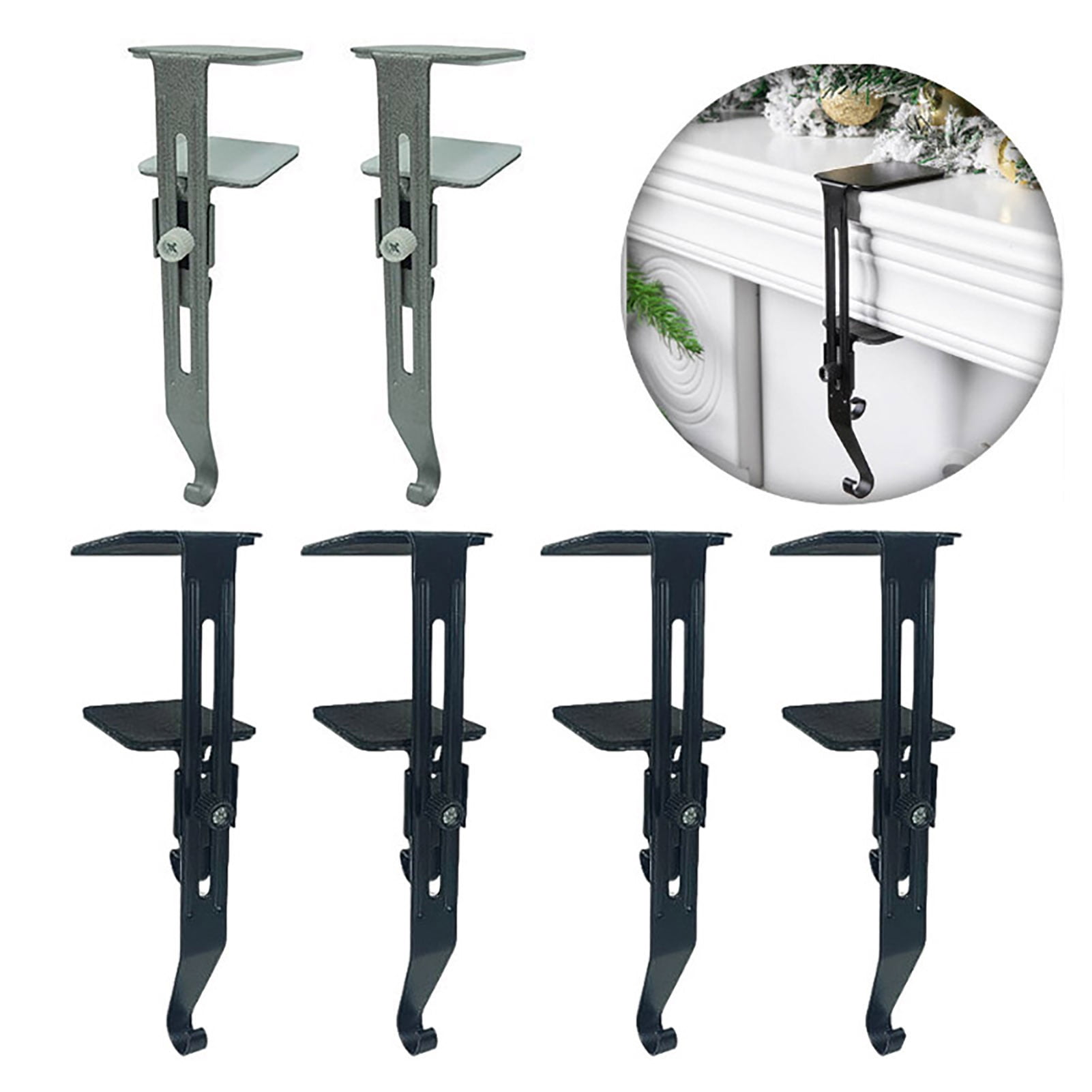 sunsanly Christmas Stocking Holders Adjustable Mantle Christmas Sock ...