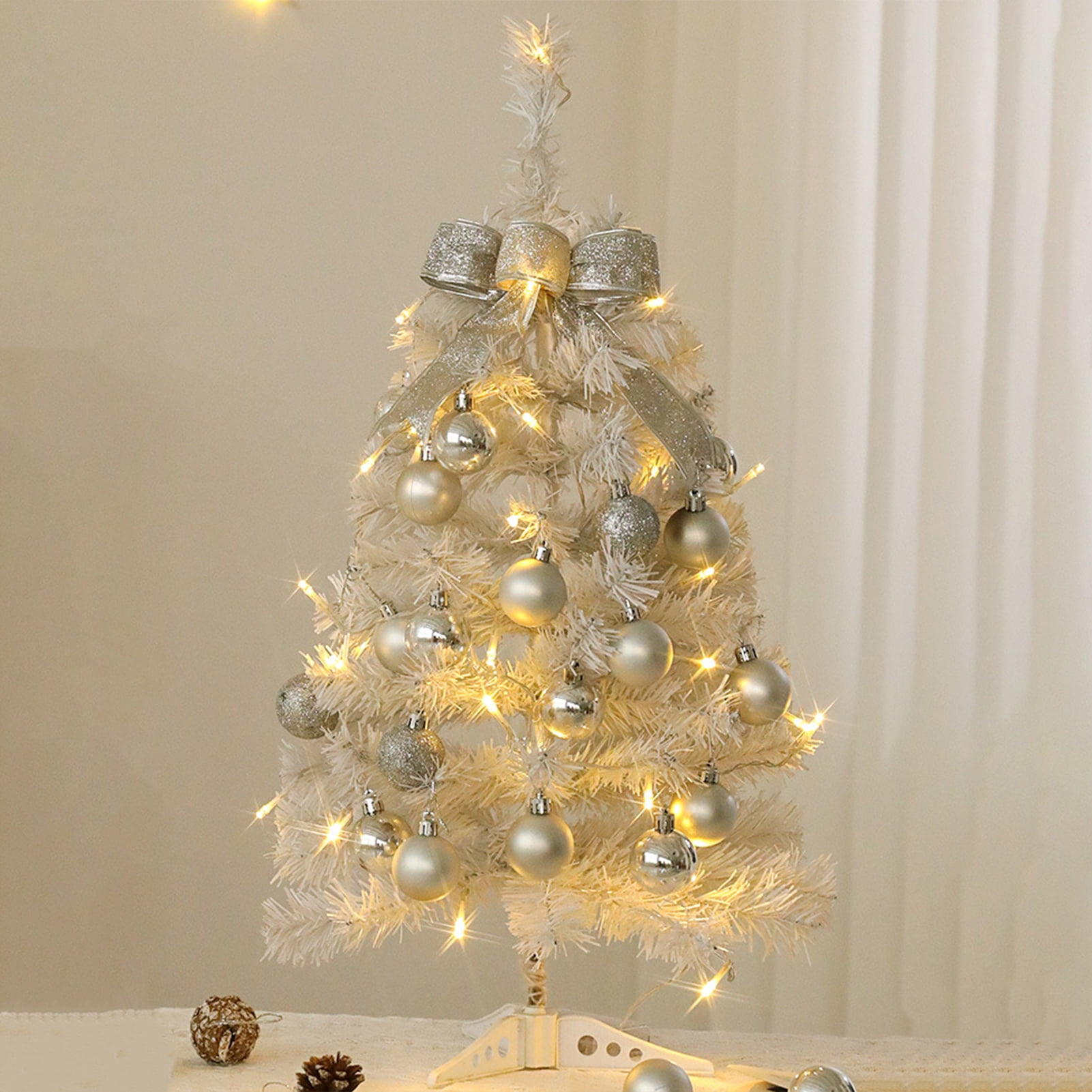 sunsanly Christmas Tree LED Light-up Christmas Tree with Bow Topper ...