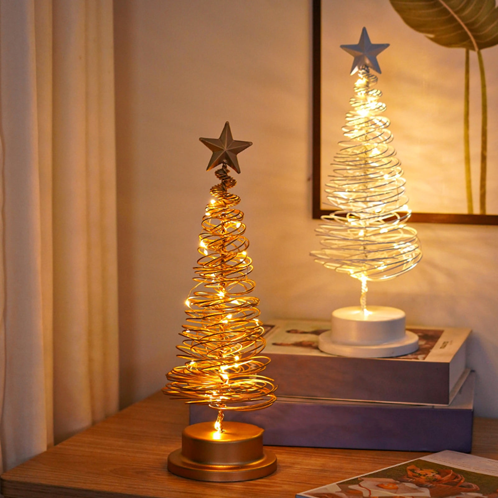 sunsanly Christmas Tree Light Battery Powered Iron Night Light Spiral ...