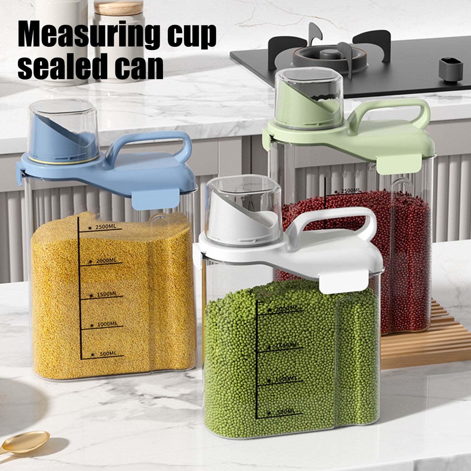 sunsanly Clear Airtight Food Storage Container with Handle BPA-Free ...