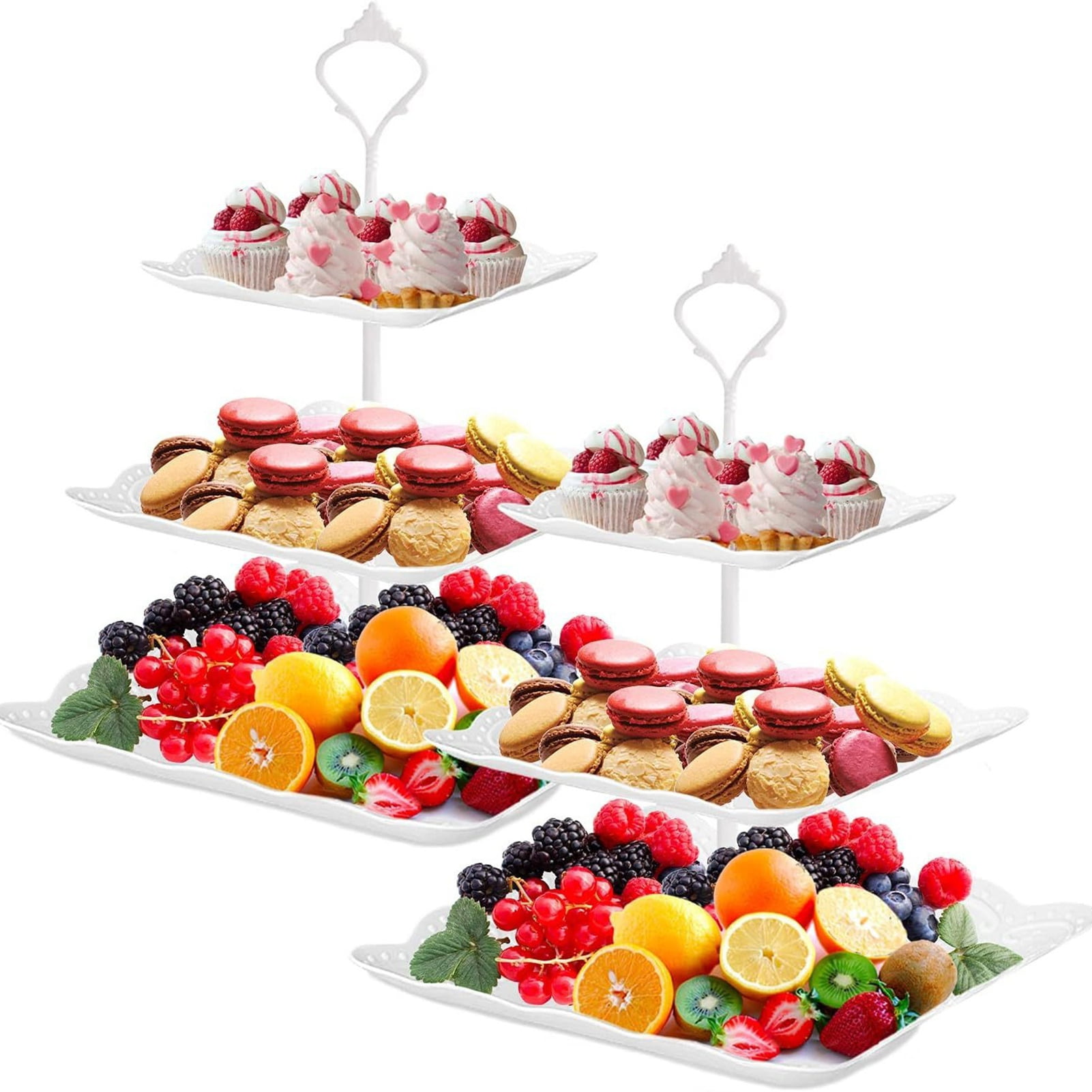 sunsanly Cupcake Stand Tower Dessert Display Stand Three-Tiers Design ...