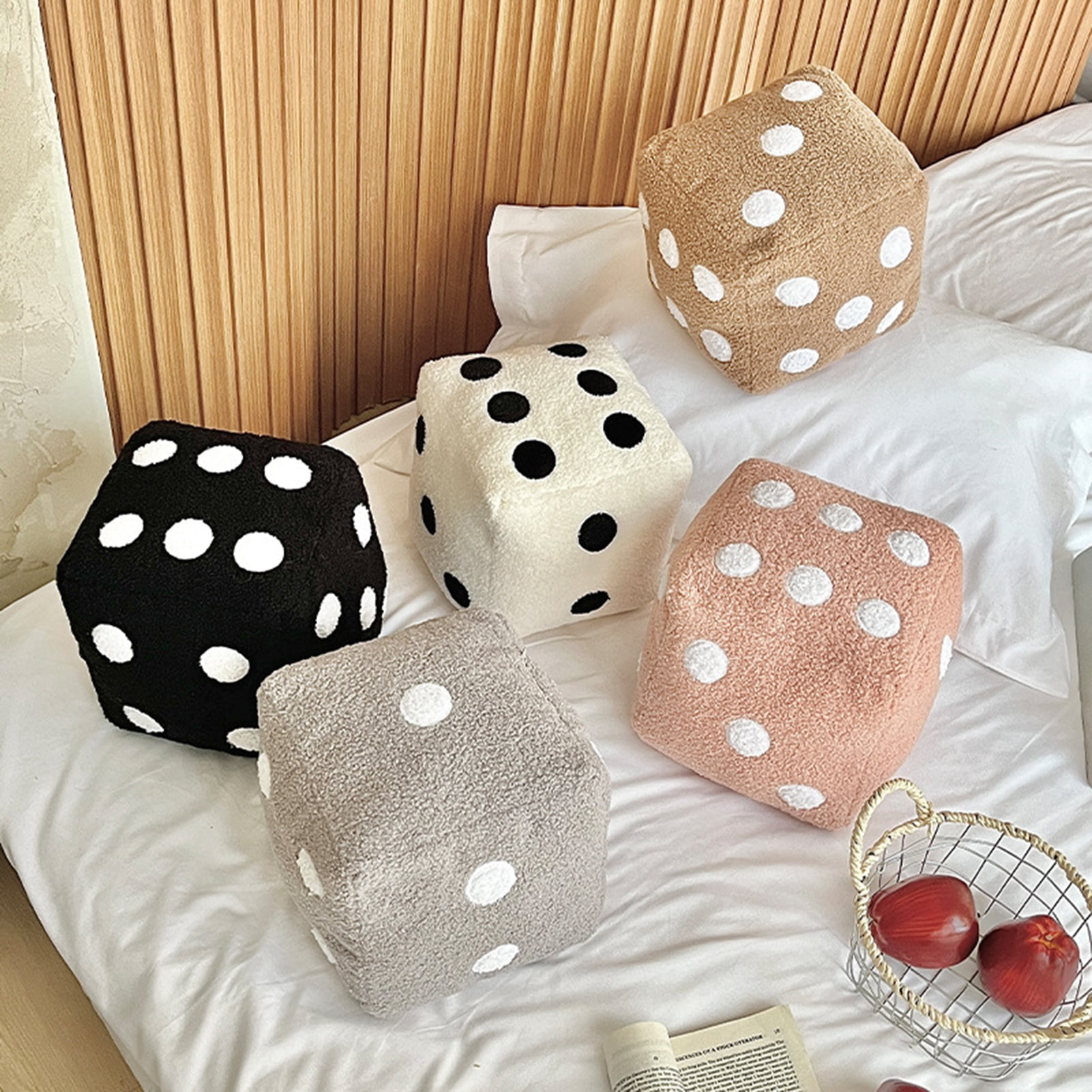 sunsanly Dice Pillow Simulation Dice Plush Pillow Cubic Cube Plush ...