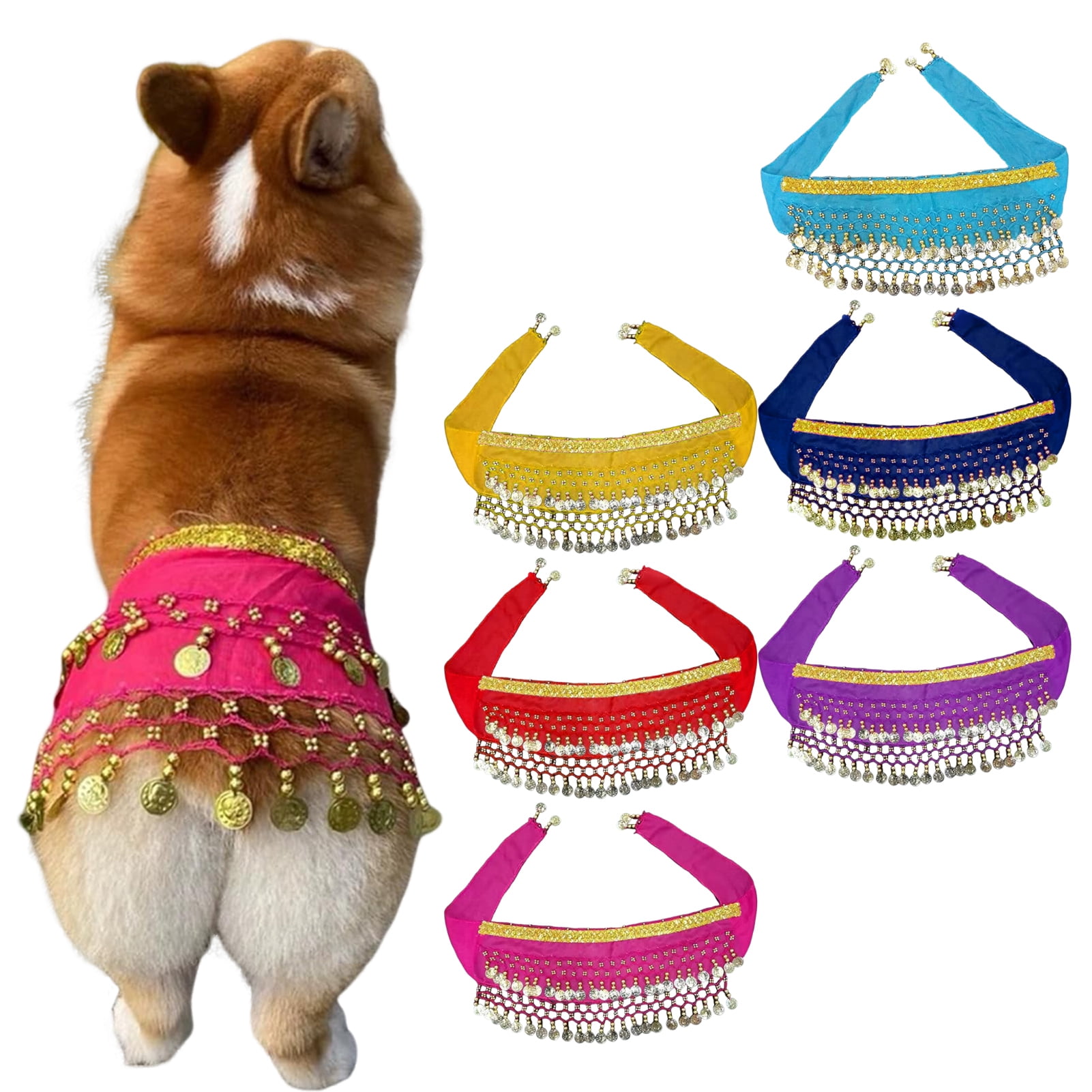sunsanly Dog Dance Costume Corgi Waist Chain Butt Curtain Clothes Pet ...