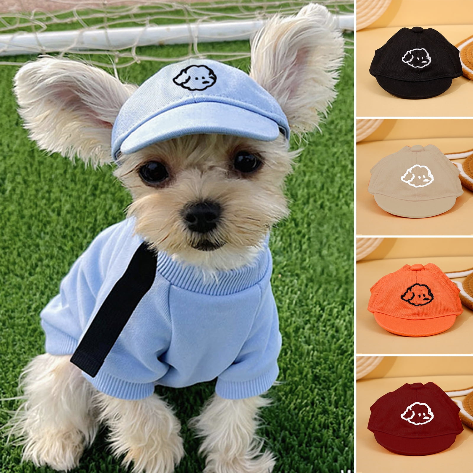 sunsanly Dog Sun Protection Hat with Ear Holes Dog Baseball Cap Pet ...