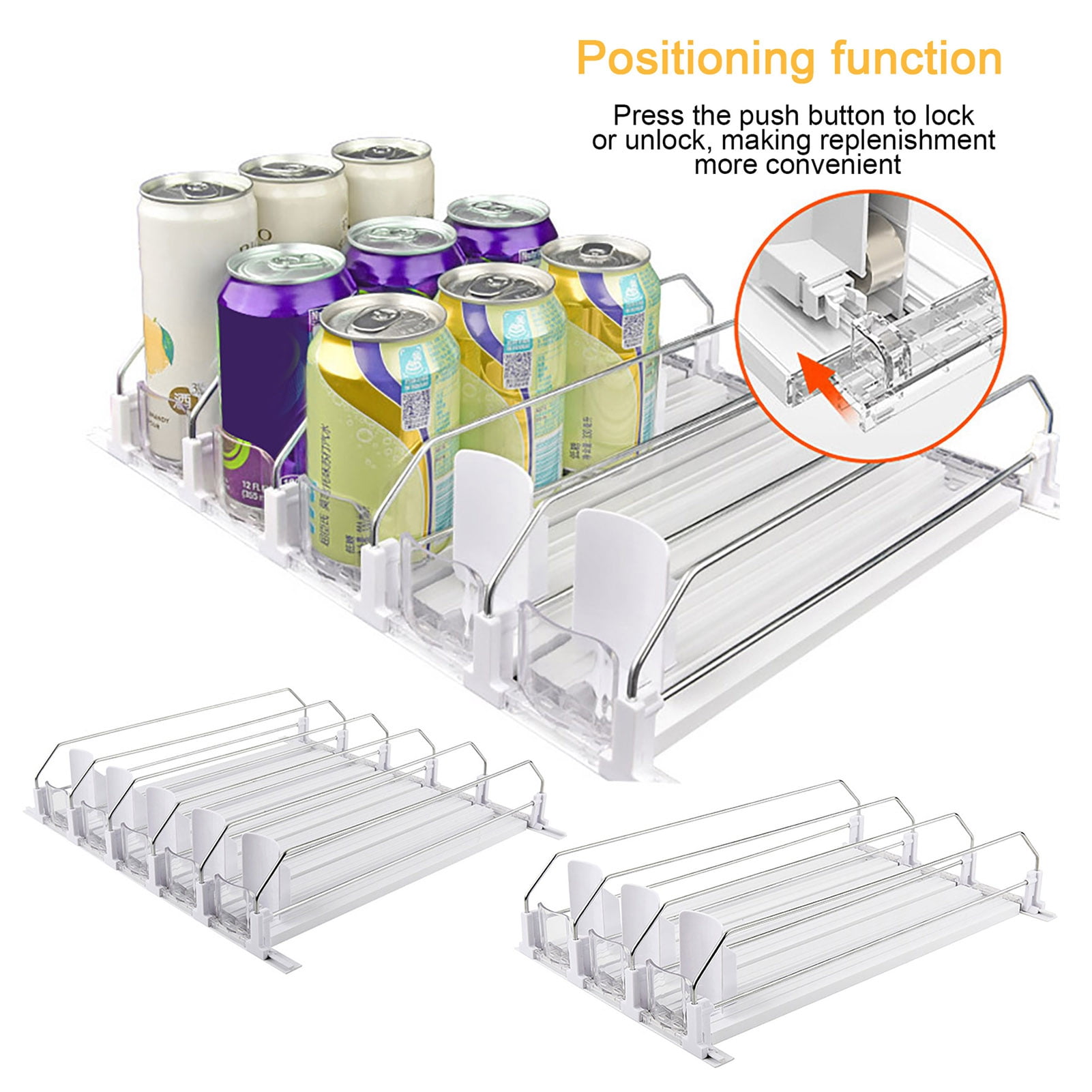 sunsanly Drink Organizer Soda Can Dispenser with Automatic Pusher Glide ...