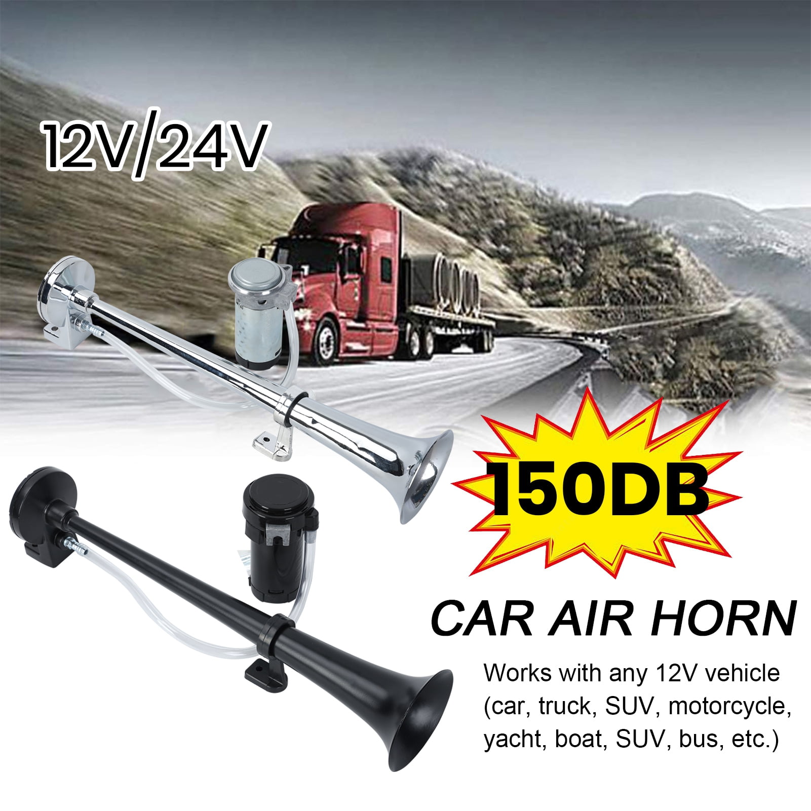 sunsanly Electric Train Truck Air Horn Kit with Compressor Super Loud ...