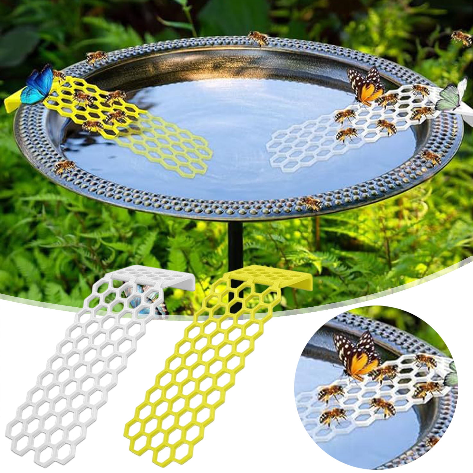 sunsanly 1/2Pcs Floating Bee Ladder Butterfly Water Station Honeycomb ...