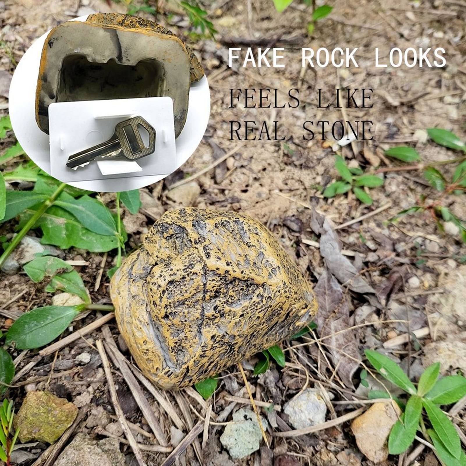 sunsanly Garden Fake Stone Key Hider Storage Box Outdoor Yard Lawn ...