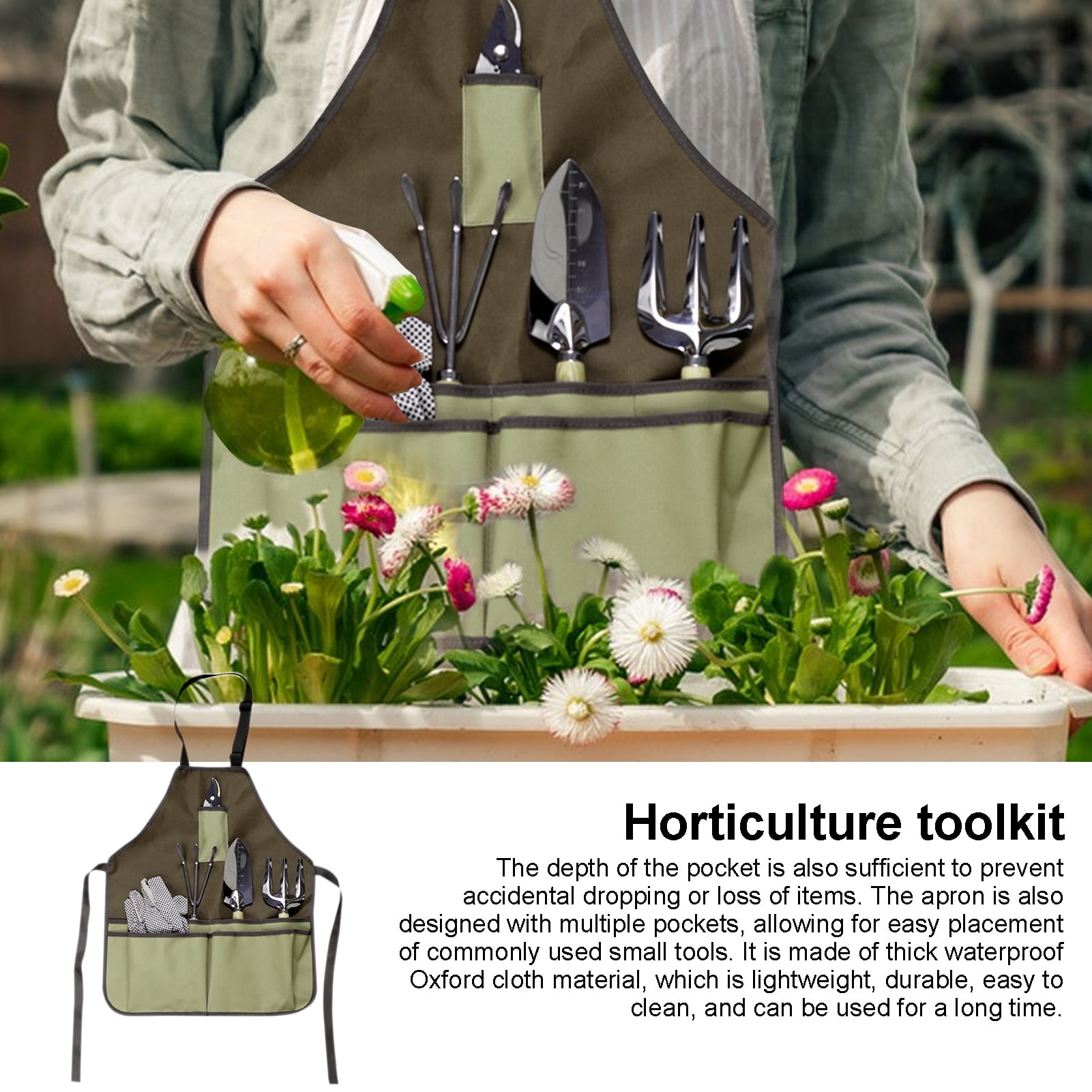 sunsanly Garden Tool Bag with Multiple Pockets Large Capacity Wear ...