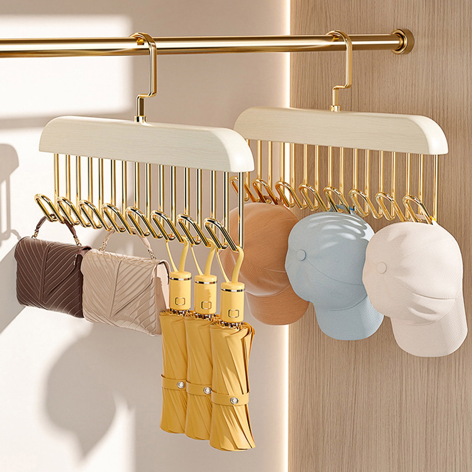 sunsanly Garment Hanger 8 Hook Coat Hanger Vest Holder Solid Wood ...