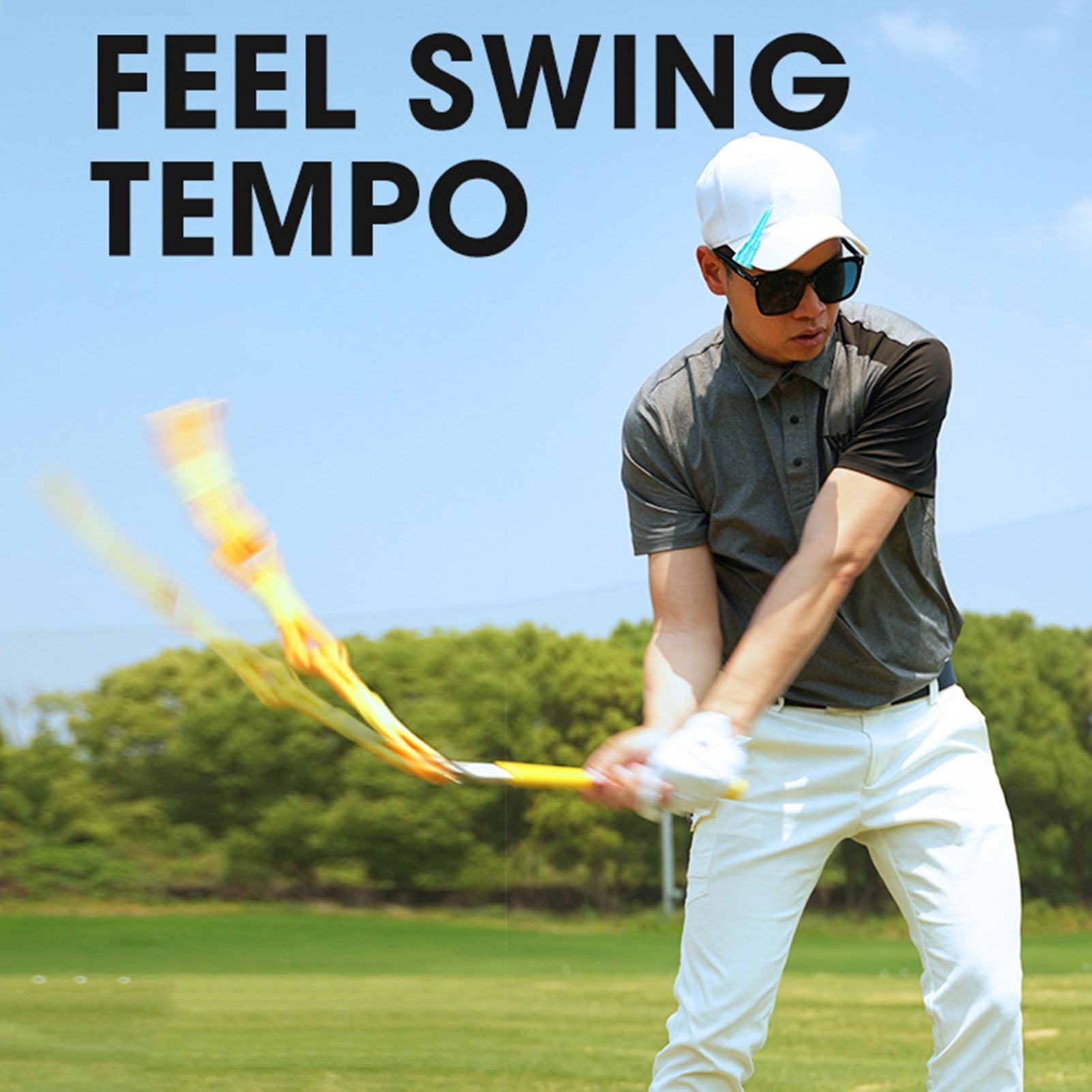 sunsanly Golf Swing Rope Trainer with Anti-slip Handle Golf Swing Speed ...