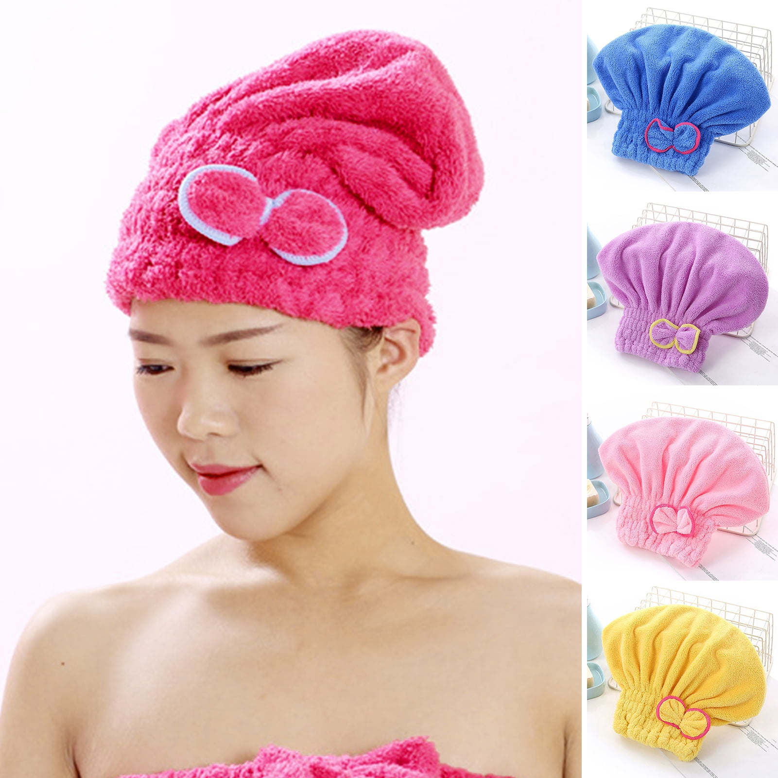 sunsanly Hair Drying Hat with Elastic Band Super Absorbent Quickly Dry ...