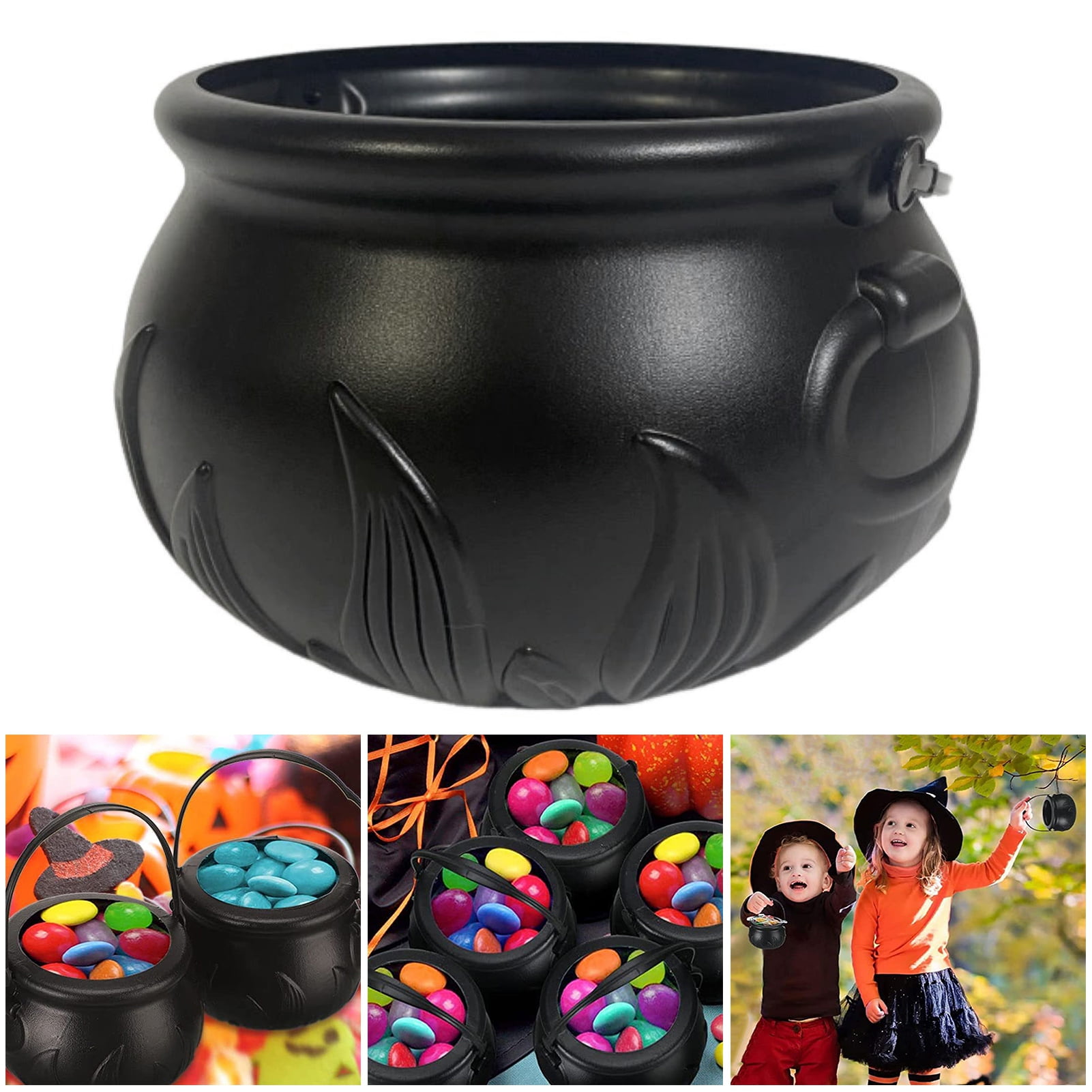 sunsanly Halloween Candy Bucket with Handle Multifunctional Halloween ...