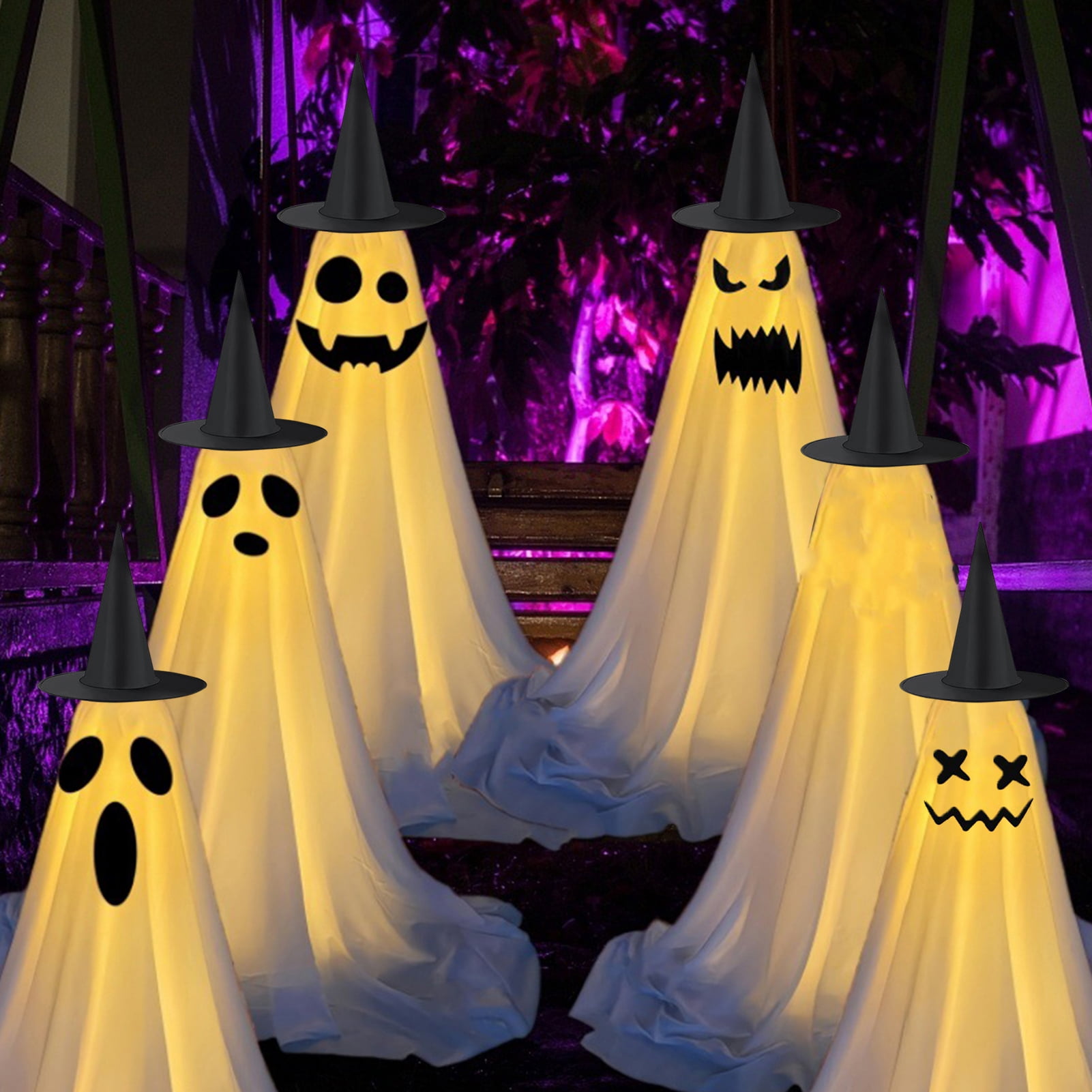 sunsanly Halloween Ghost Decoration Outdoor Spooky Standing Ghost with ...